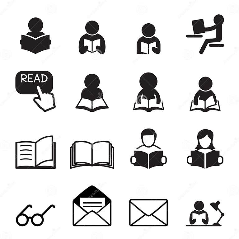 Reading icon stock vector. Illustration of paper, person - 72473051