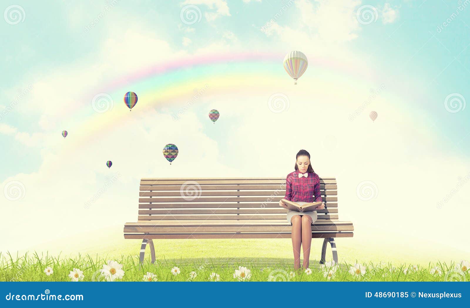 Reading and imagination stock image. Image of student - 48690185