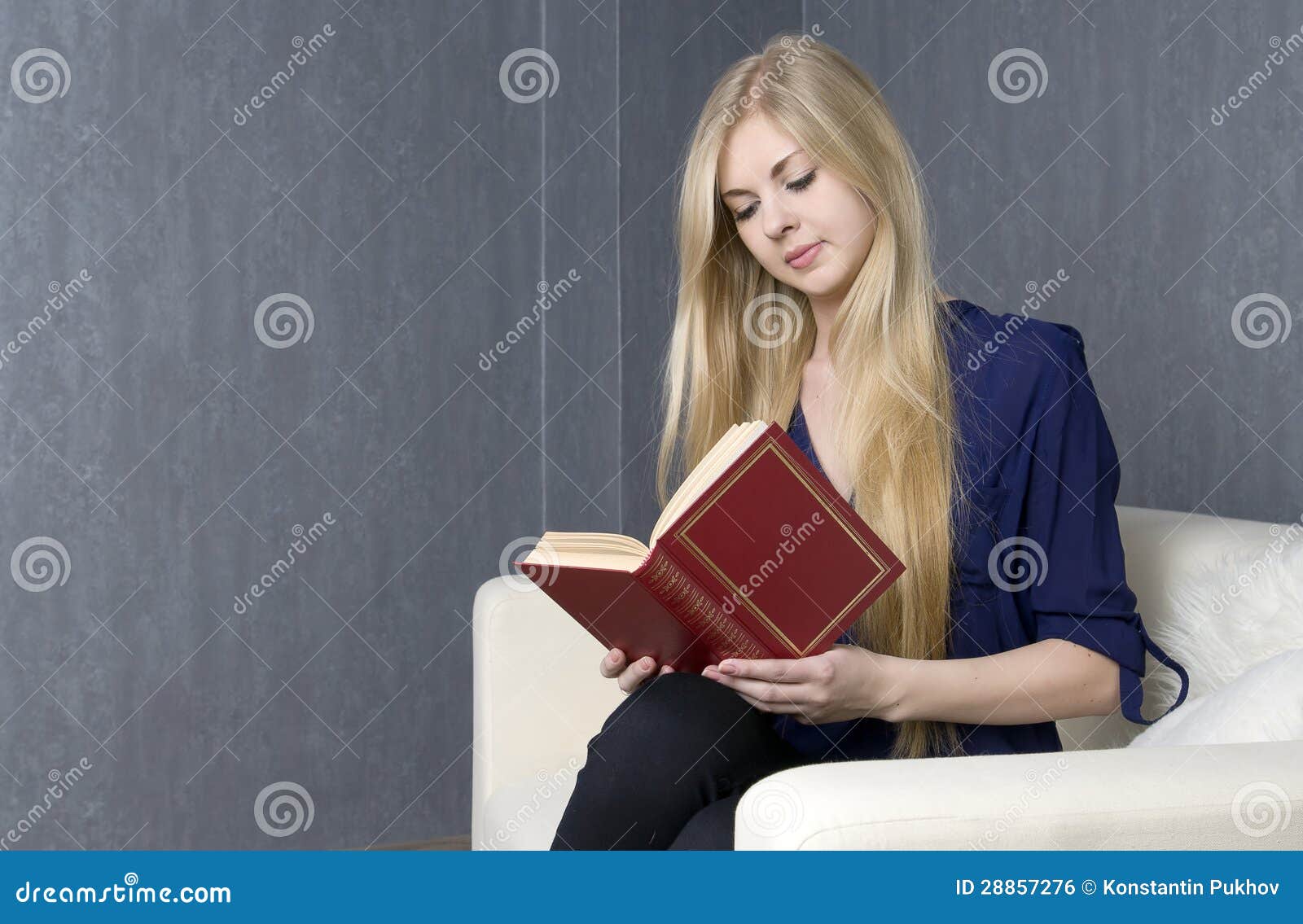 Reading an Interesting Book Stock Photo - Image of learning, beauty ...