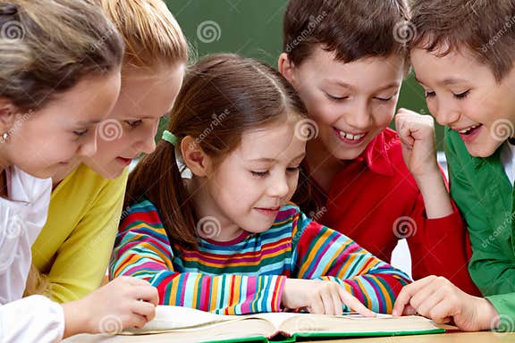 Reading kids stock image. Image of literature, interesting - 21260519