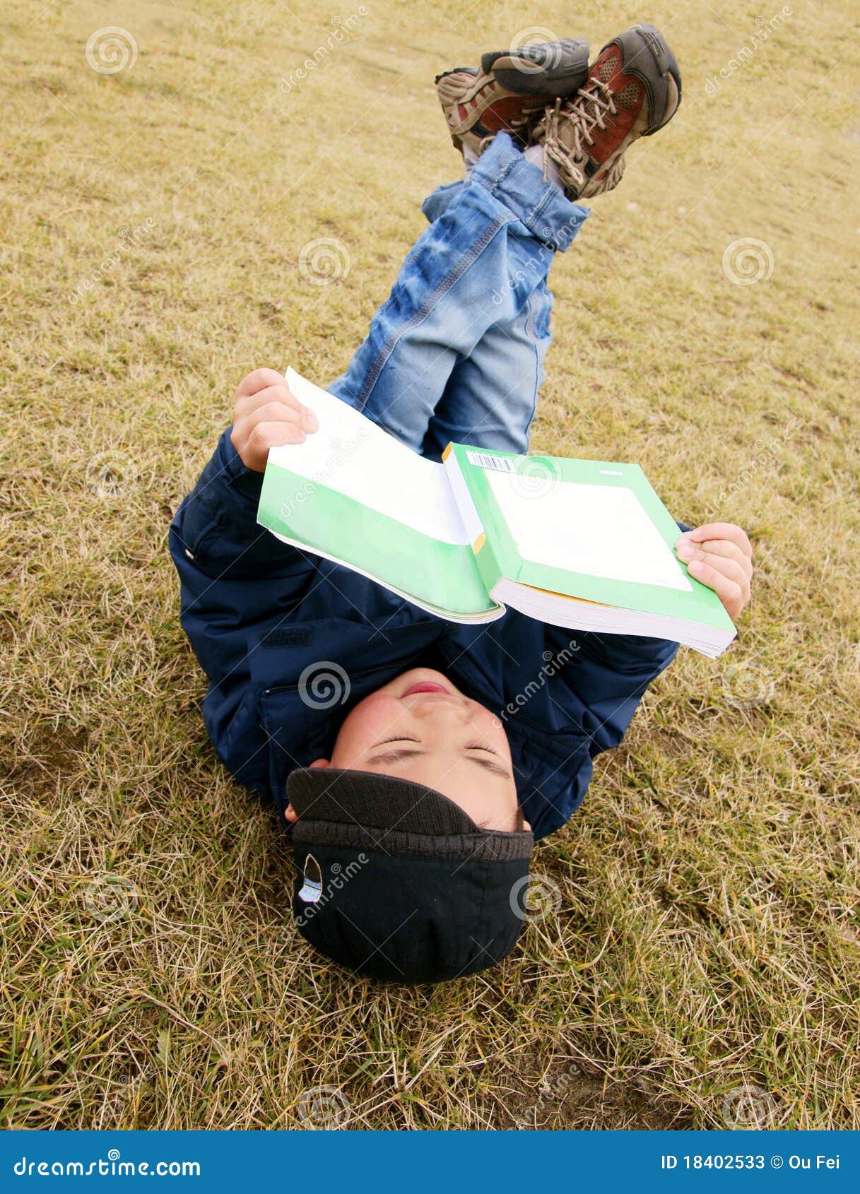 Reading on the lawn stock image. Image of lawn, meadow - 18402533