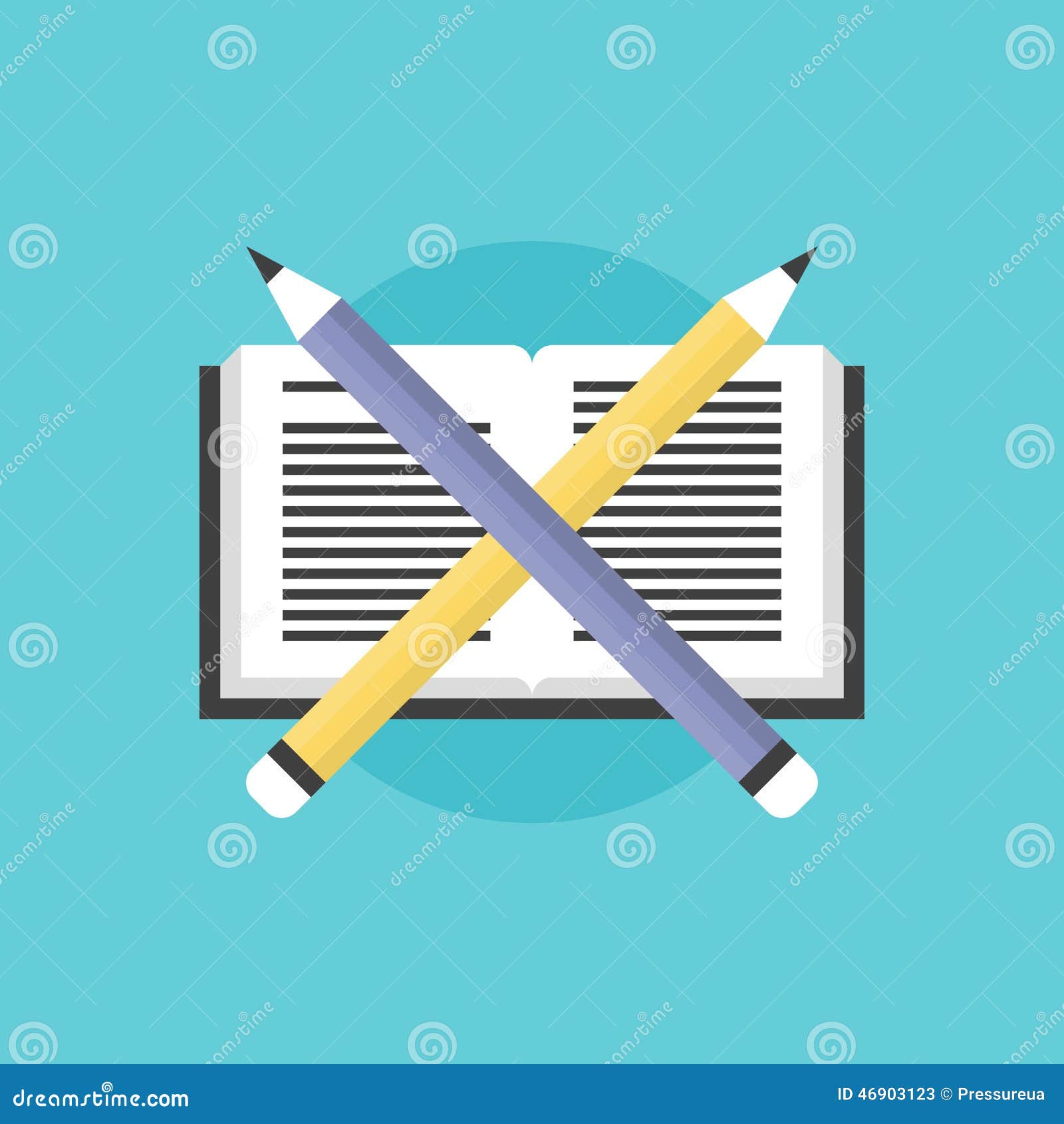 Reading and Learning Process Flat Icon Illustration Stock Vector ...