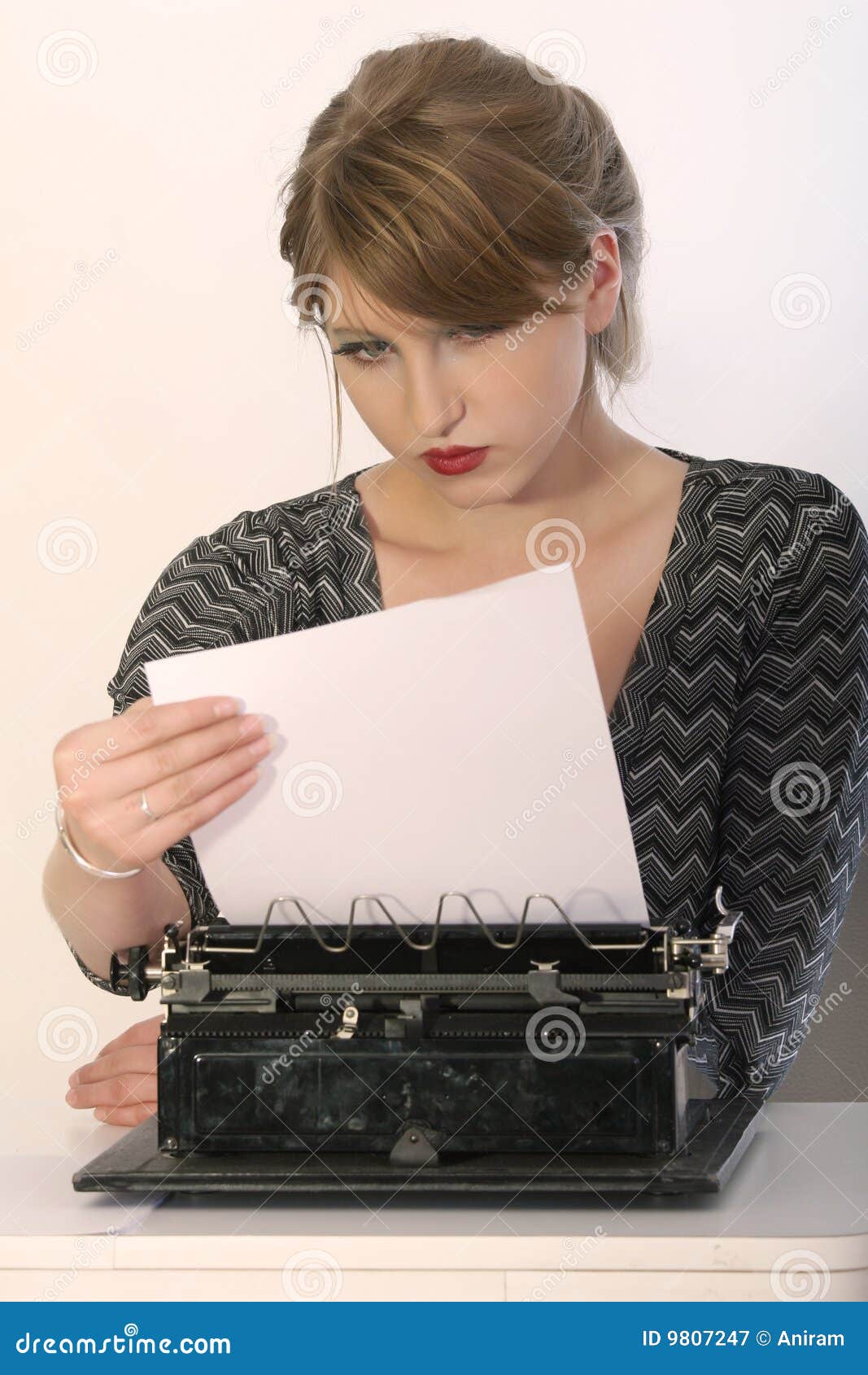 Reading Letter on Typewriter Stock Image - Image of paper, office: 9807247