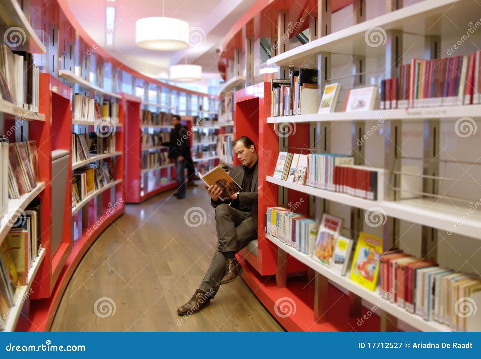 Reading in library stock image. Image of group, book - 17712527