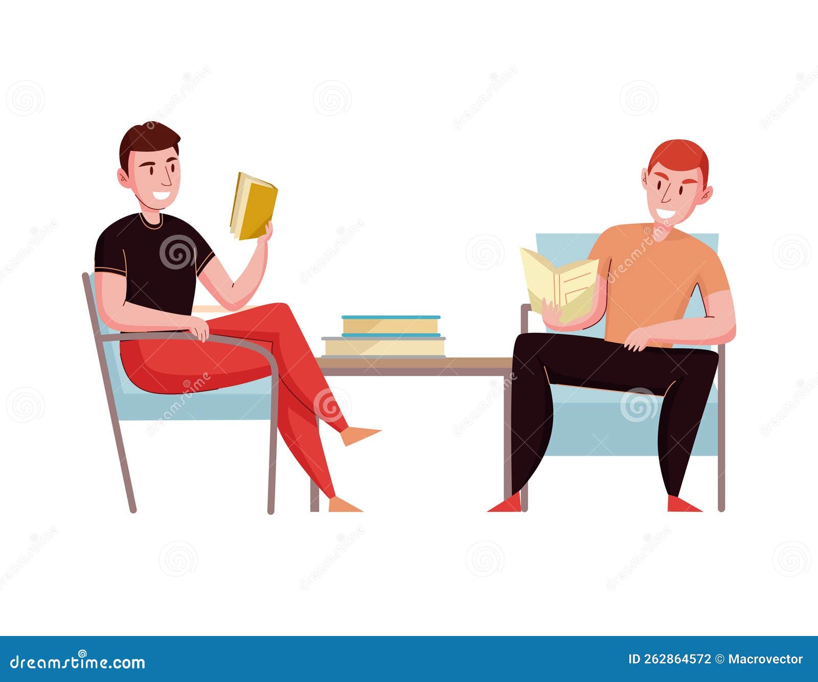 Reading Library Books Composition Stock Vector - Illustration of ...