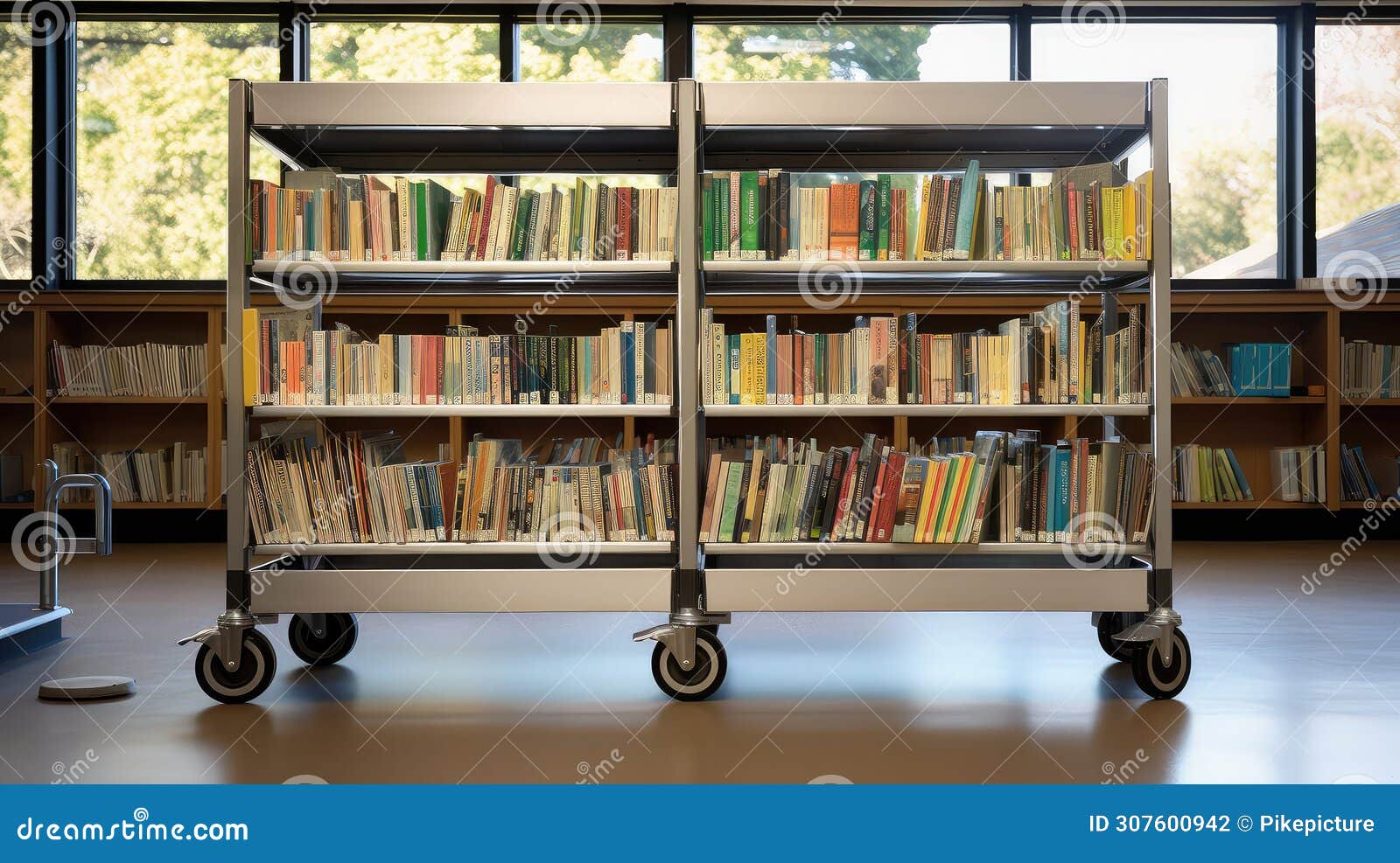 Reading library cart stock illustration. Illustration of literature ...
