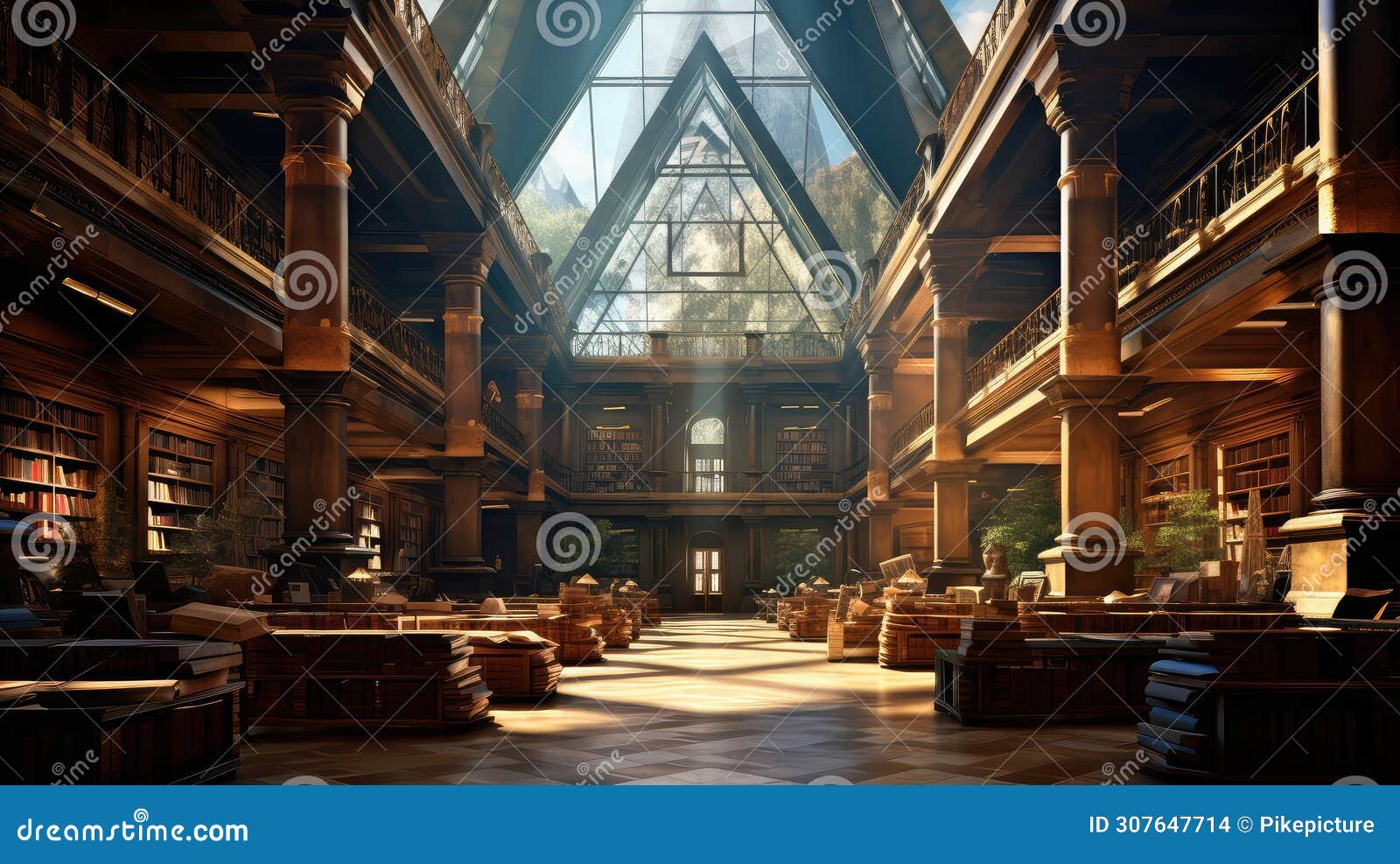 Reading library triangle stock illustration. Illustration of technology ...