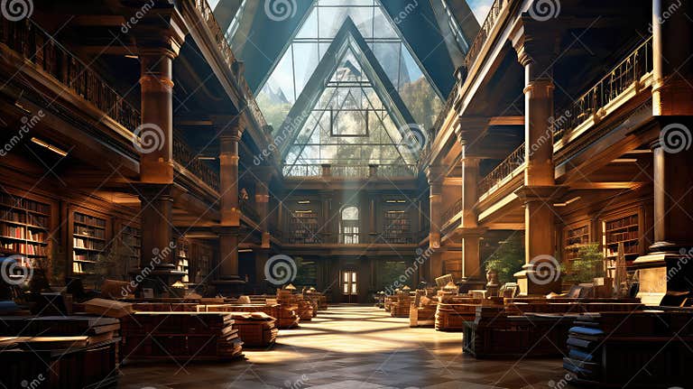 Reading library triangle stock illustration. Illustration of technology - 307647714