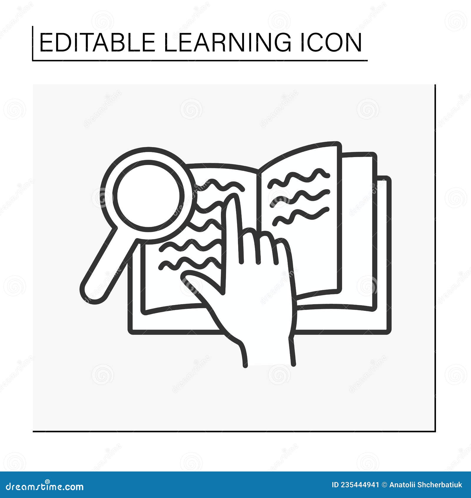 Reading line icon stock vector. Illustration of learning - 235444941