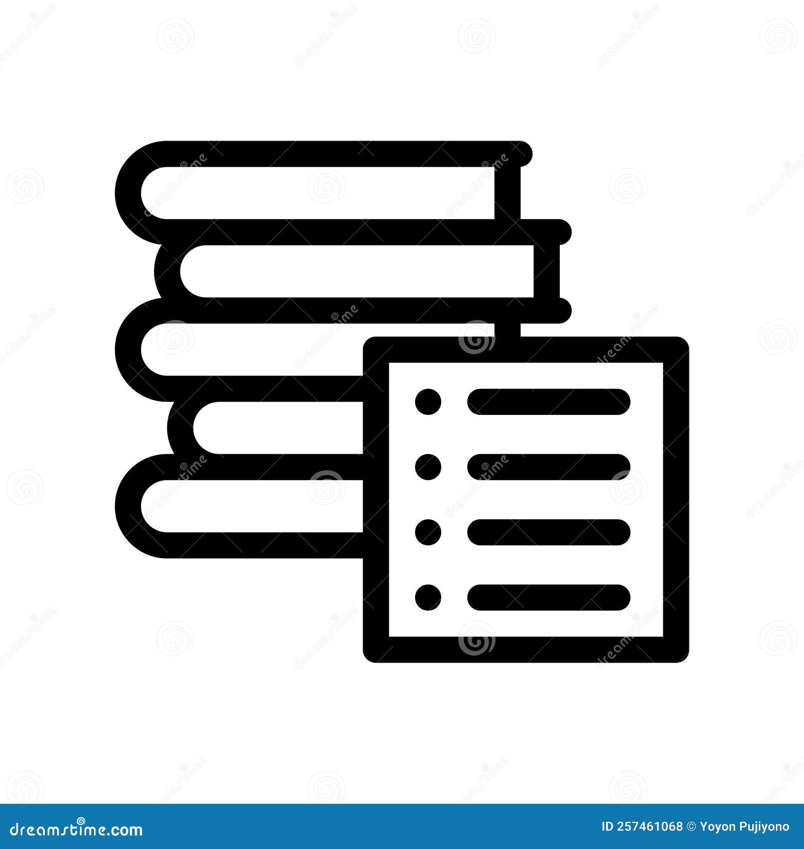 Reading List Icon with Books and Note Stock Vector - Illustration of ...