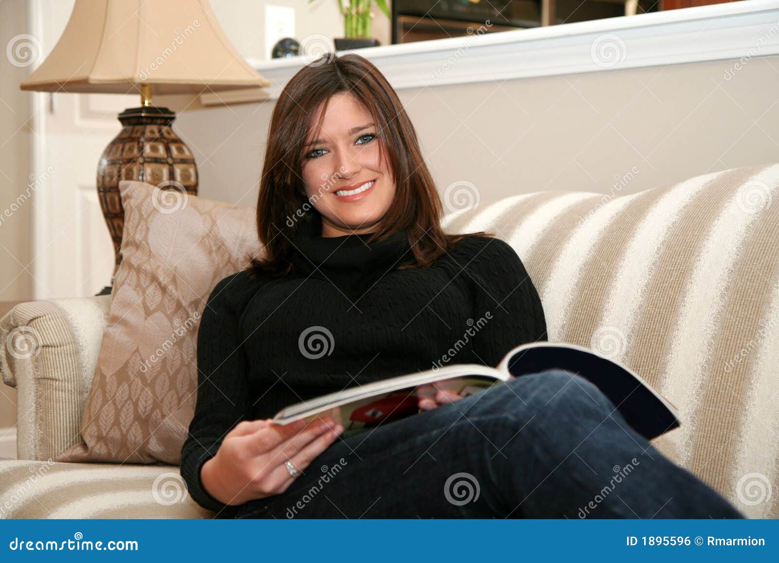 Reading a Magazine stock photo. Image of book, house, sitting - 1895596