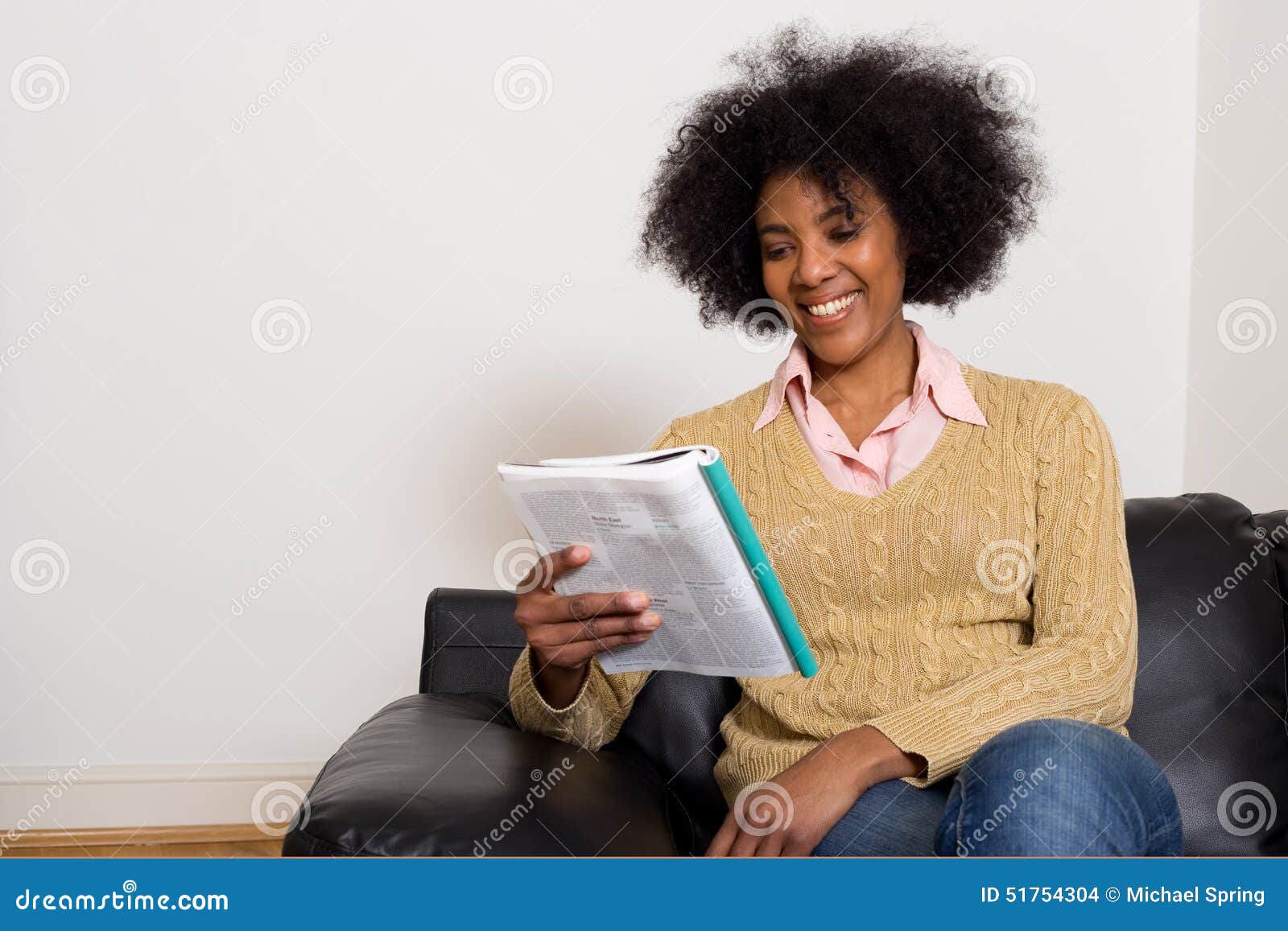 Reading magazine stock photo. Image of living, casual - 51754304