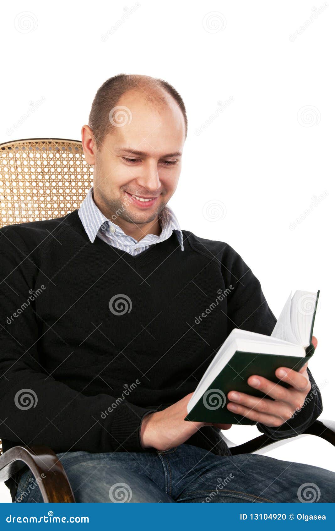 Reading man stock photo. Image of text, sweater, shot - 13104920