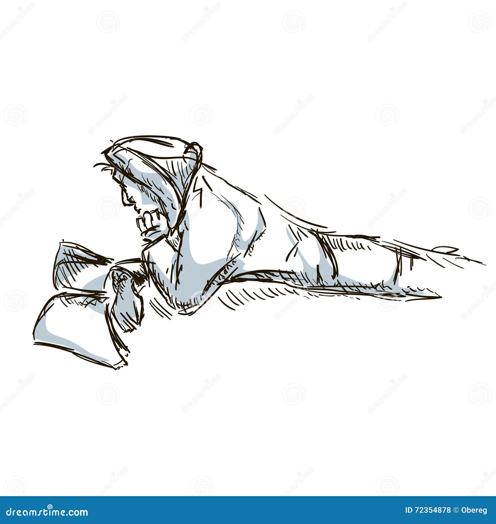 Reading Man Hand Drawn Sketch Stock Vector - Illustration of vector ...