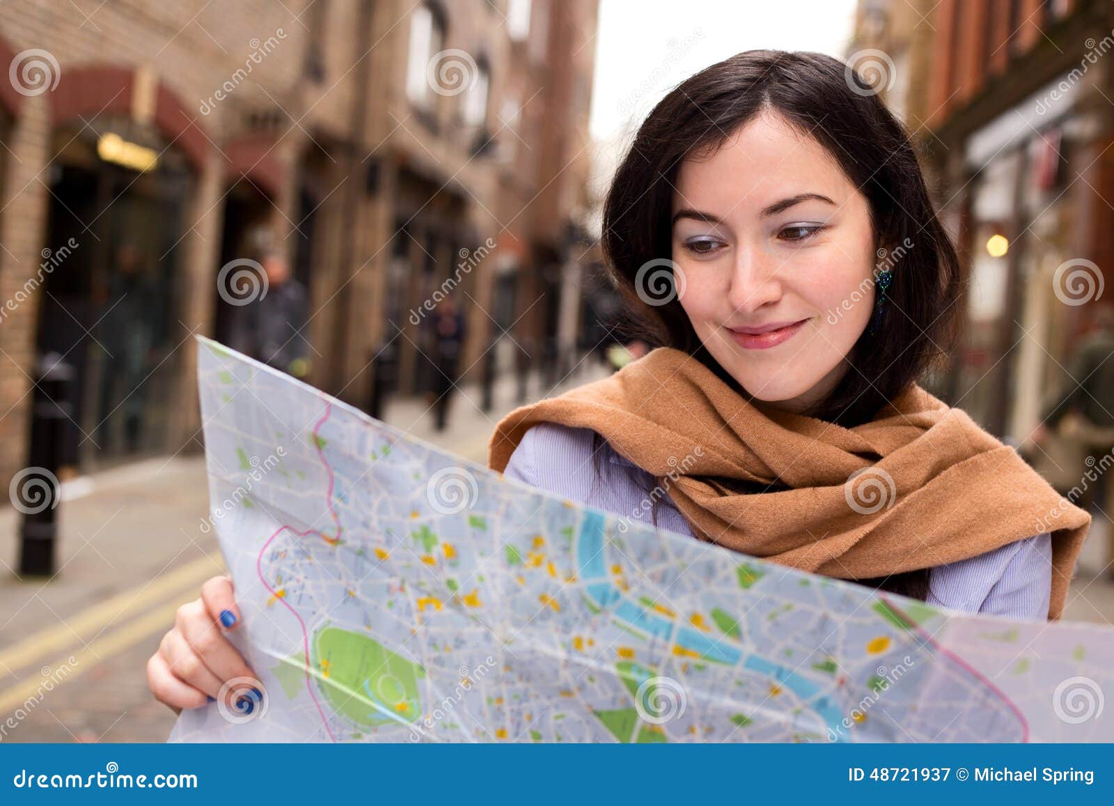 Reading map stock image. Image of lifestyle, person, city - 48721937