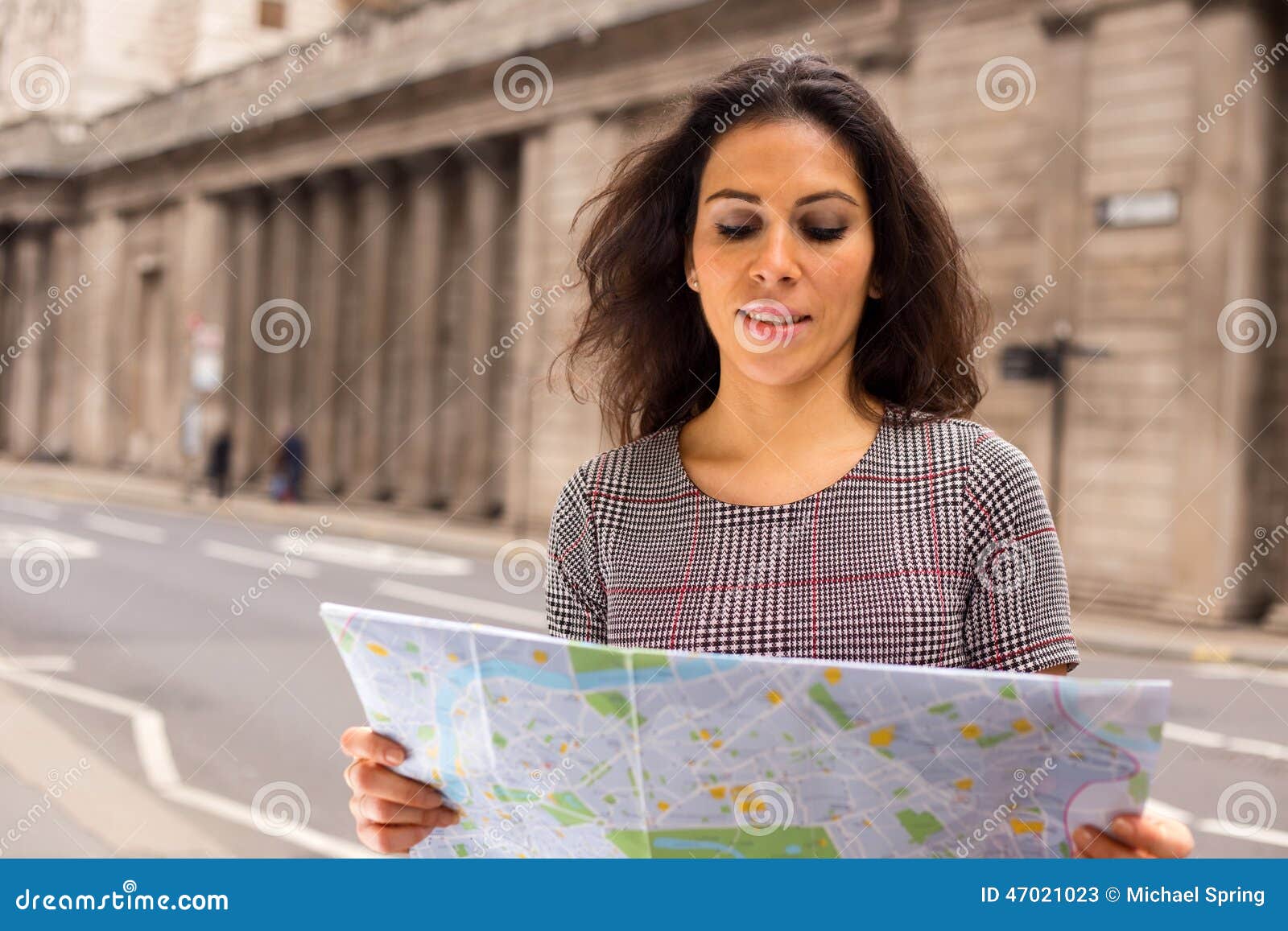 Reading map stock image. Image of looking, beauty, happy - 47021023