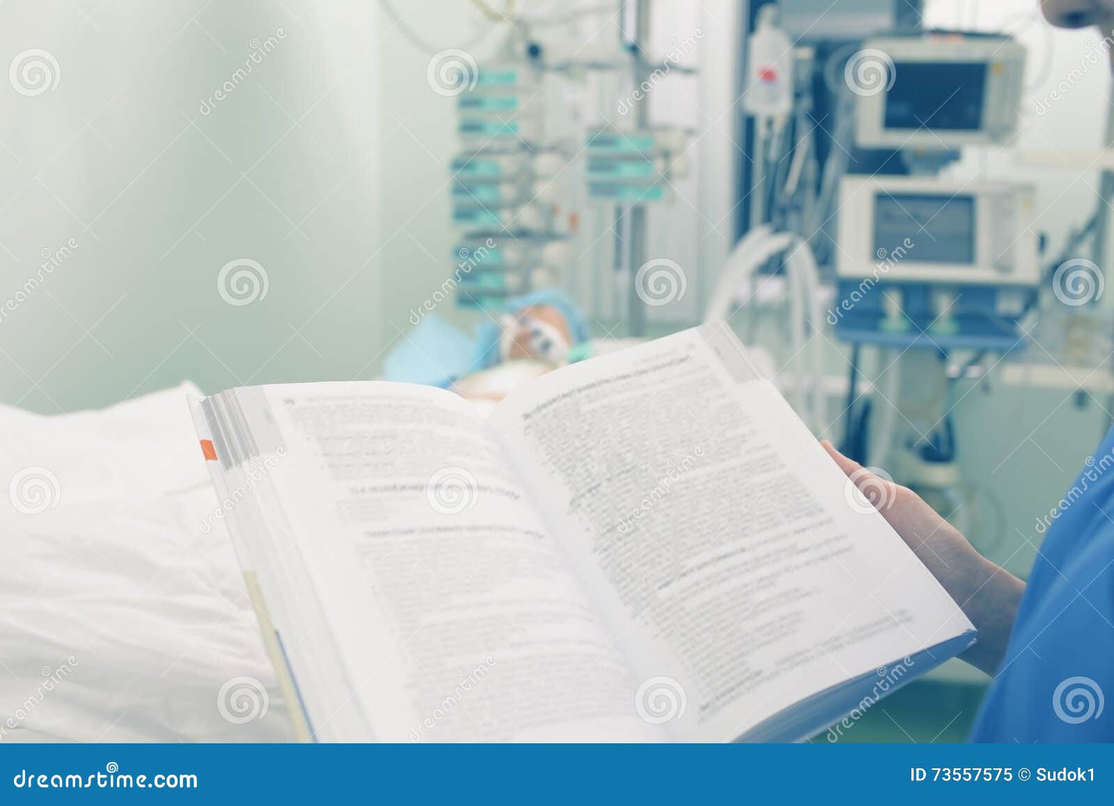 Reading Medical Book in Patient Ward Stock Image - Image of care, nurse ...