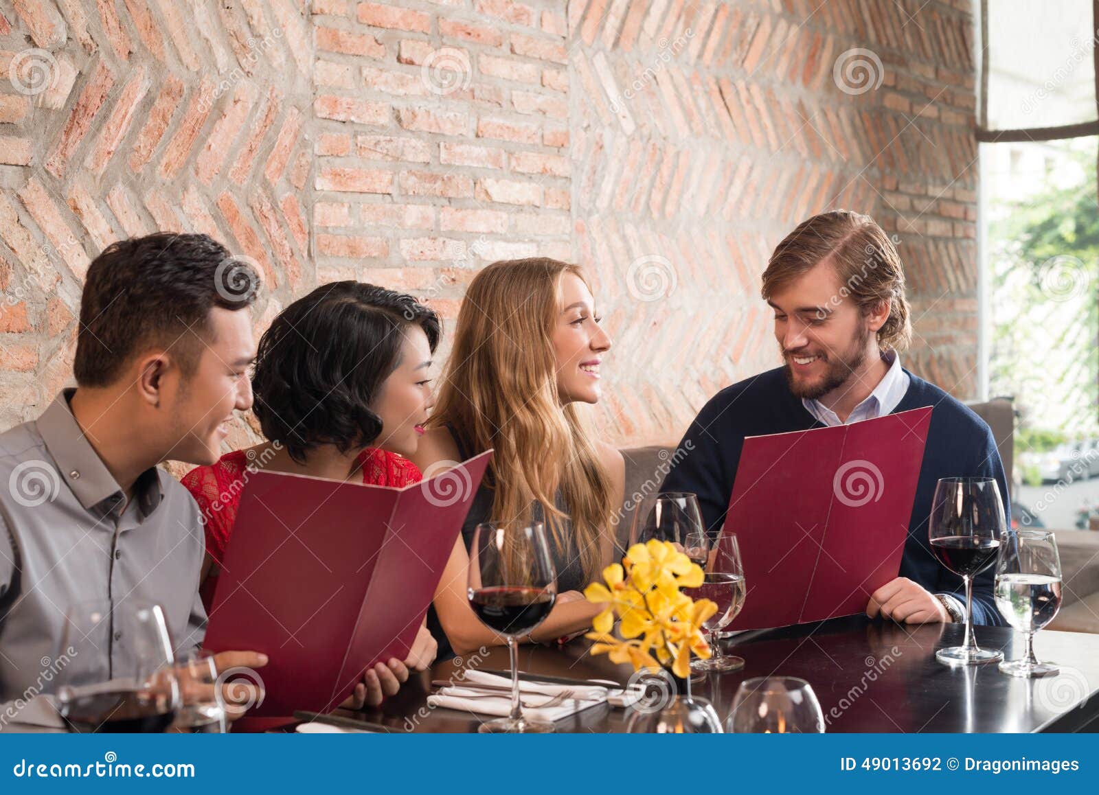 Reading menu stock photo. Image of choosing, ethnic, caucasian - 49013692
