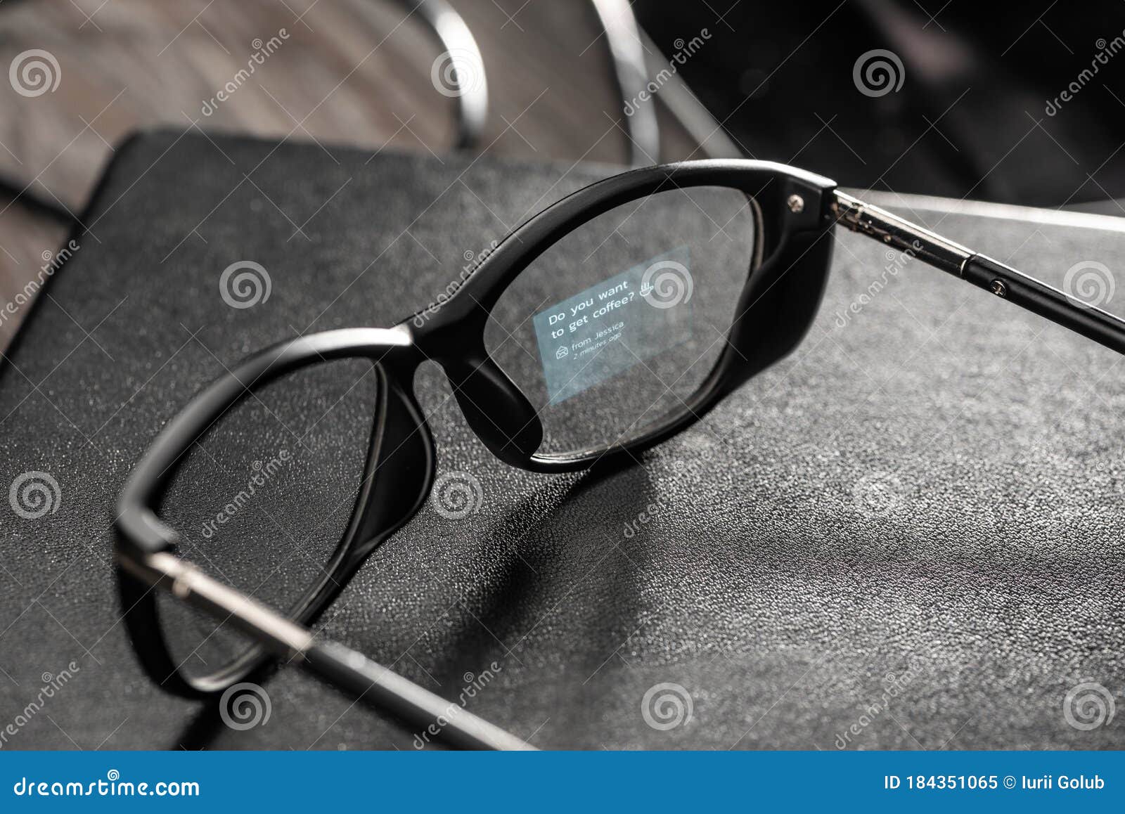 Reading Message on a Lens of Smart Glasses Stock Image - Image of robot ...