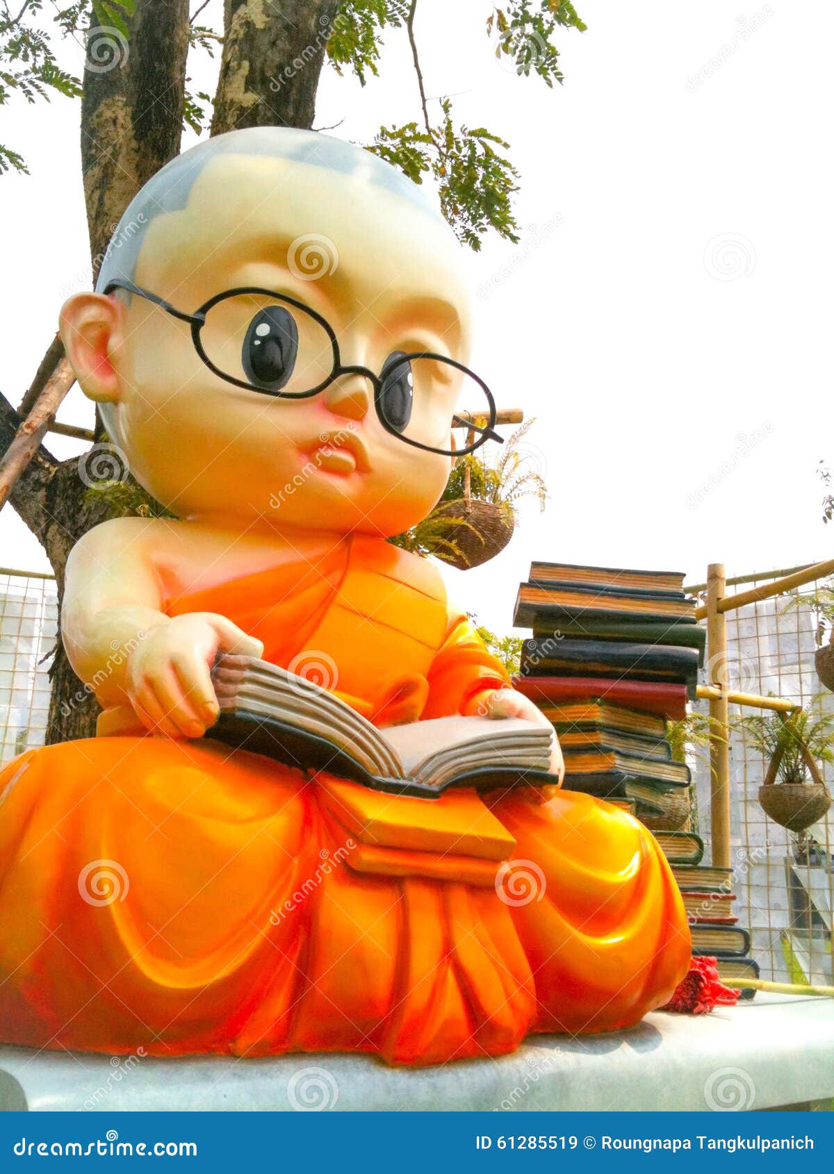 Reading monk stock image. Image of monk, books, statue - 61285519