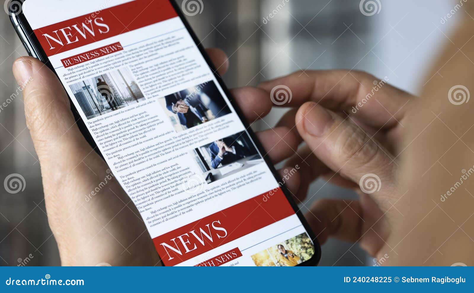 Reading News on Mobile Phone Stock Image - Image of tablet, information ...