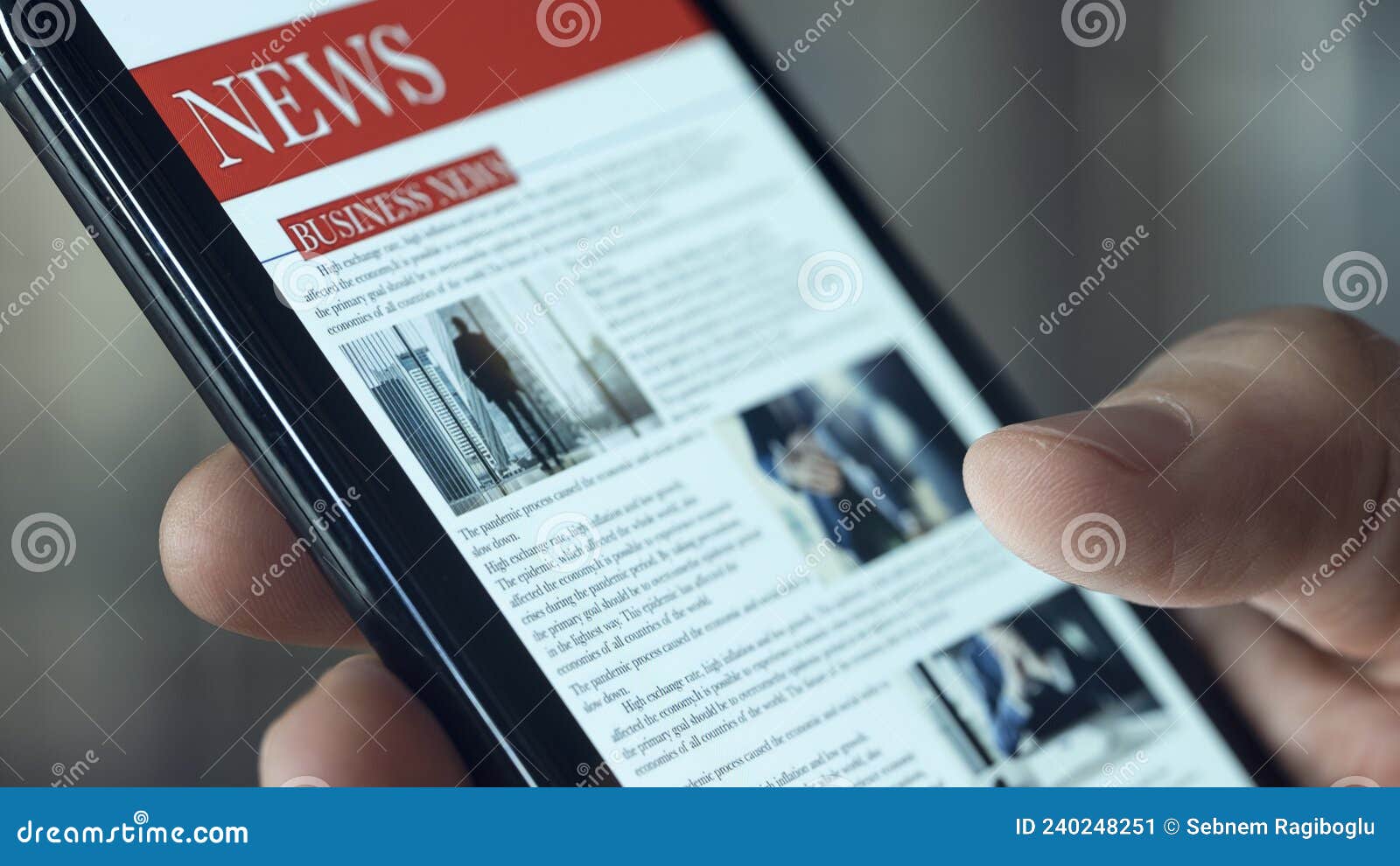 Reading News on Mobile Phone Stock Image - Image of newspaper, computer ...