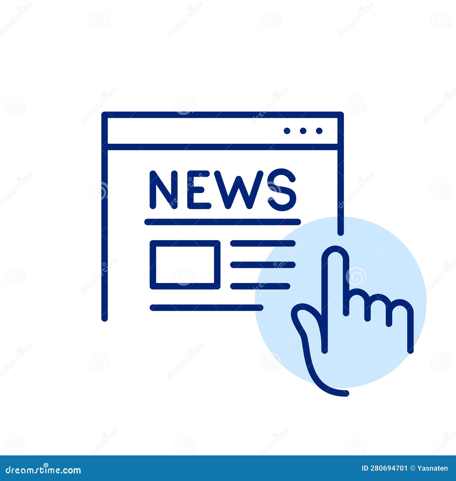 Reading News Online from Digital Media Source. Finger Tapping on ...