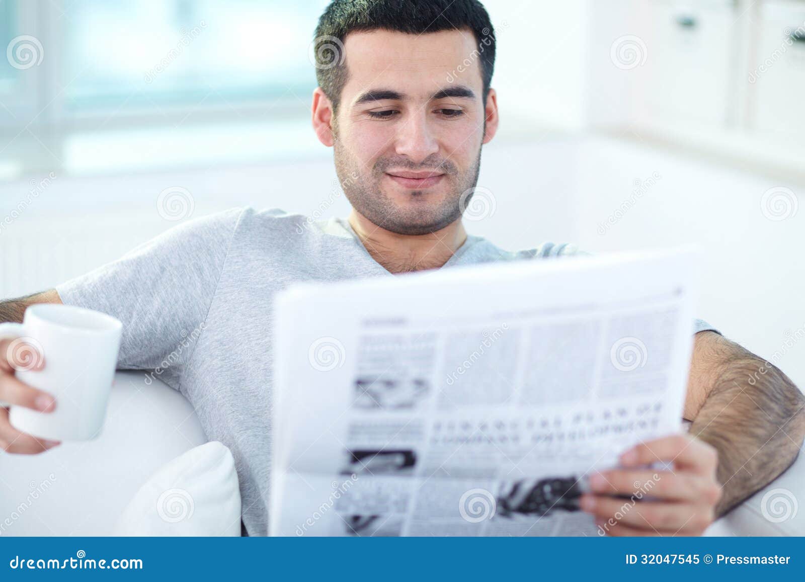 Reading news stock image. Image of masculine, male, fellow - 32047545
