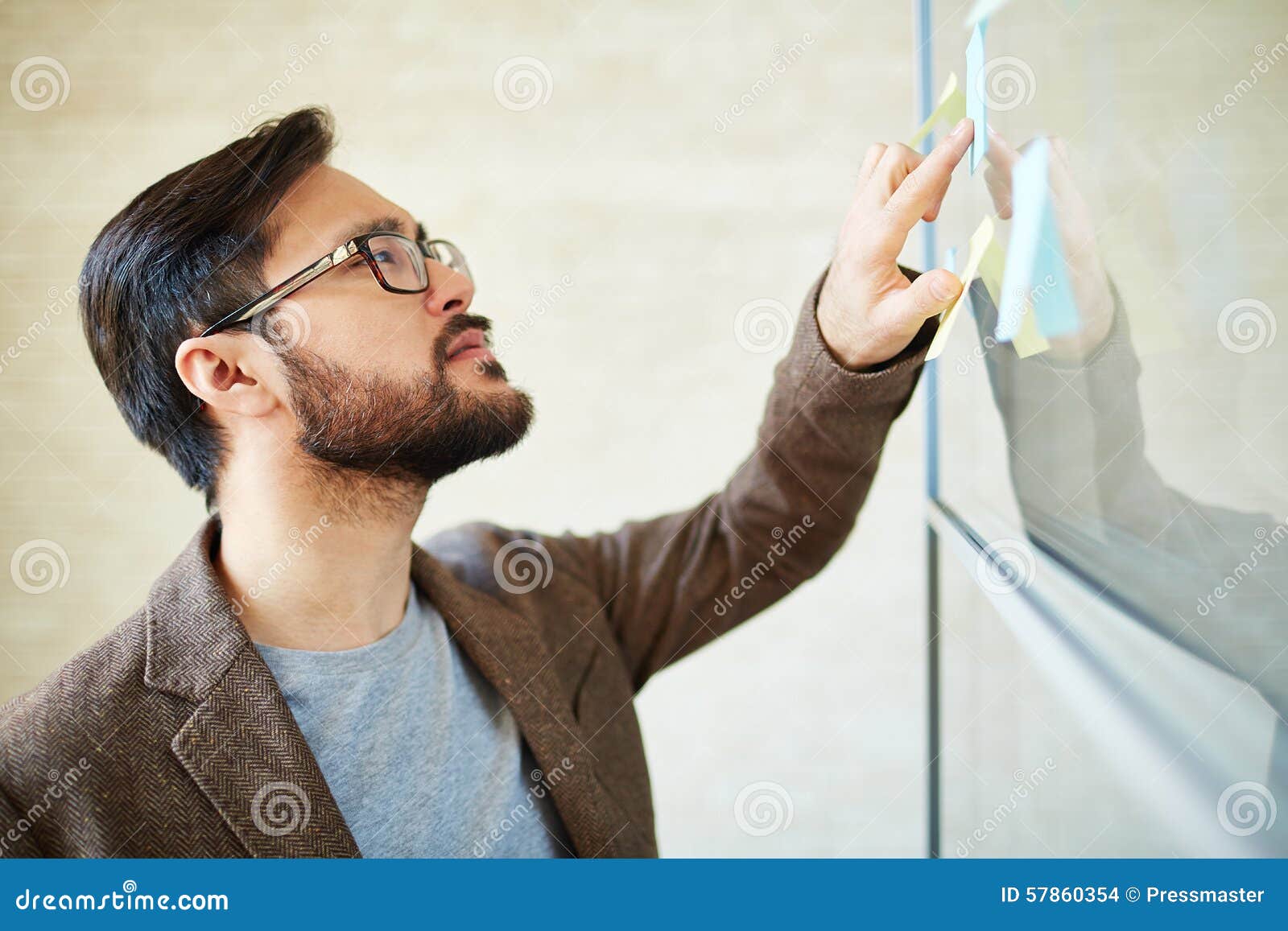 Reading note stock photo. Image of handsome, business - 57860354