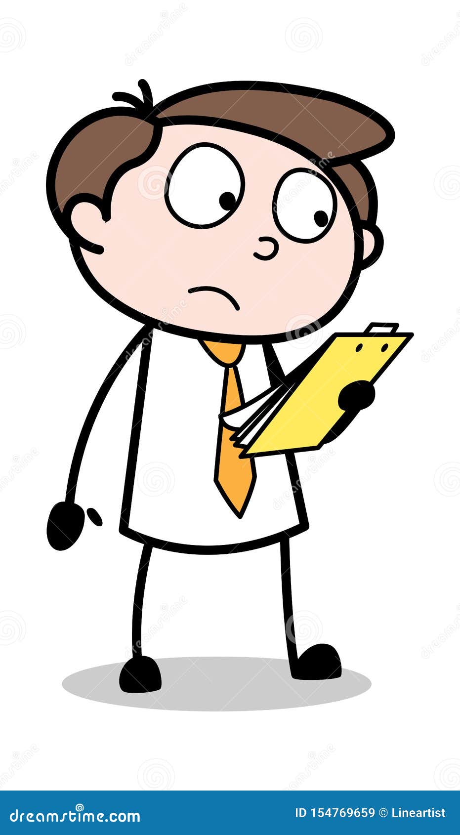 Reading Notes before Speech - Office Businessman Employee Cartoon ...