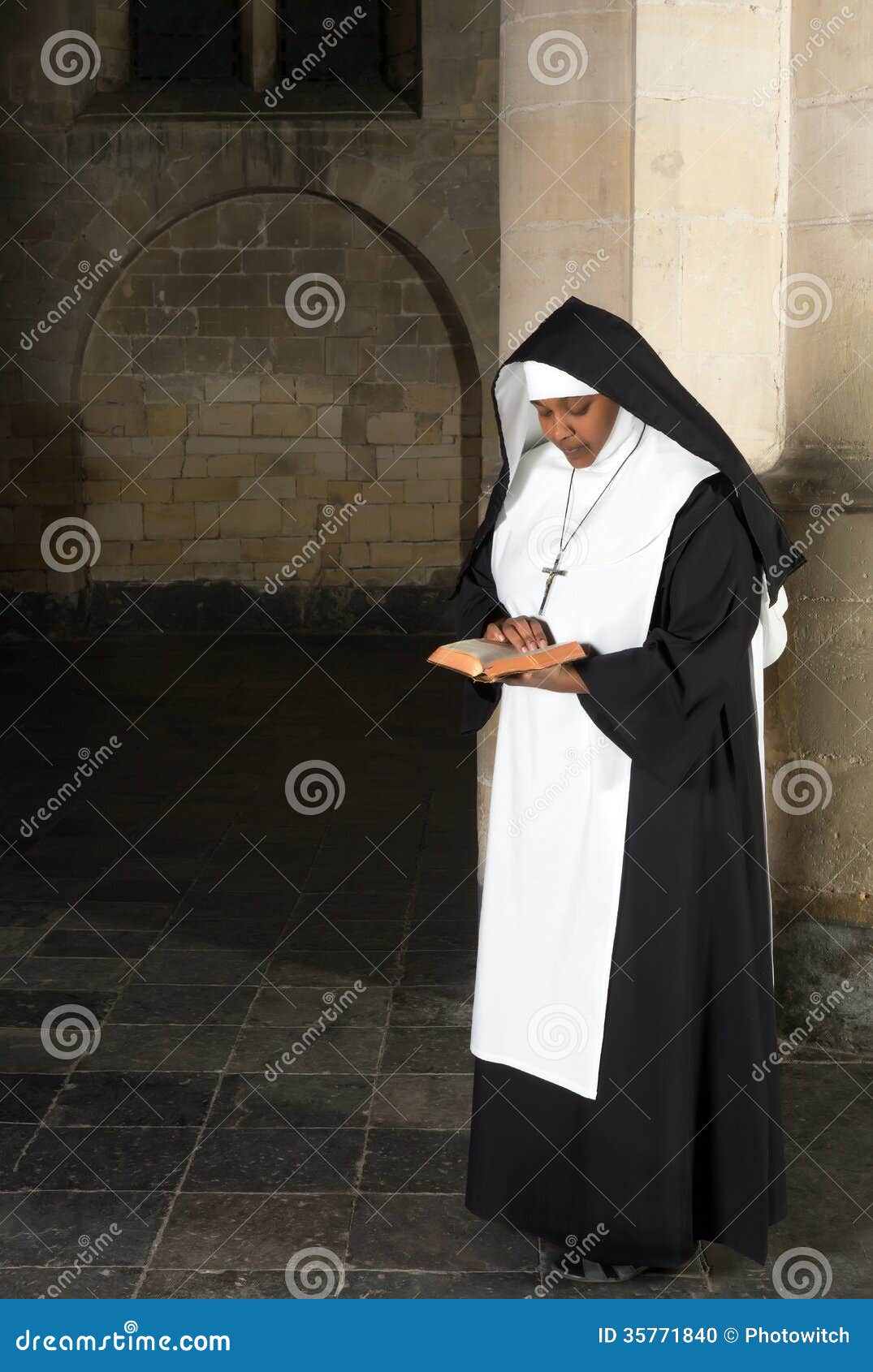 Reading nun in habit stock photo. Image of africanamerican - 35771840