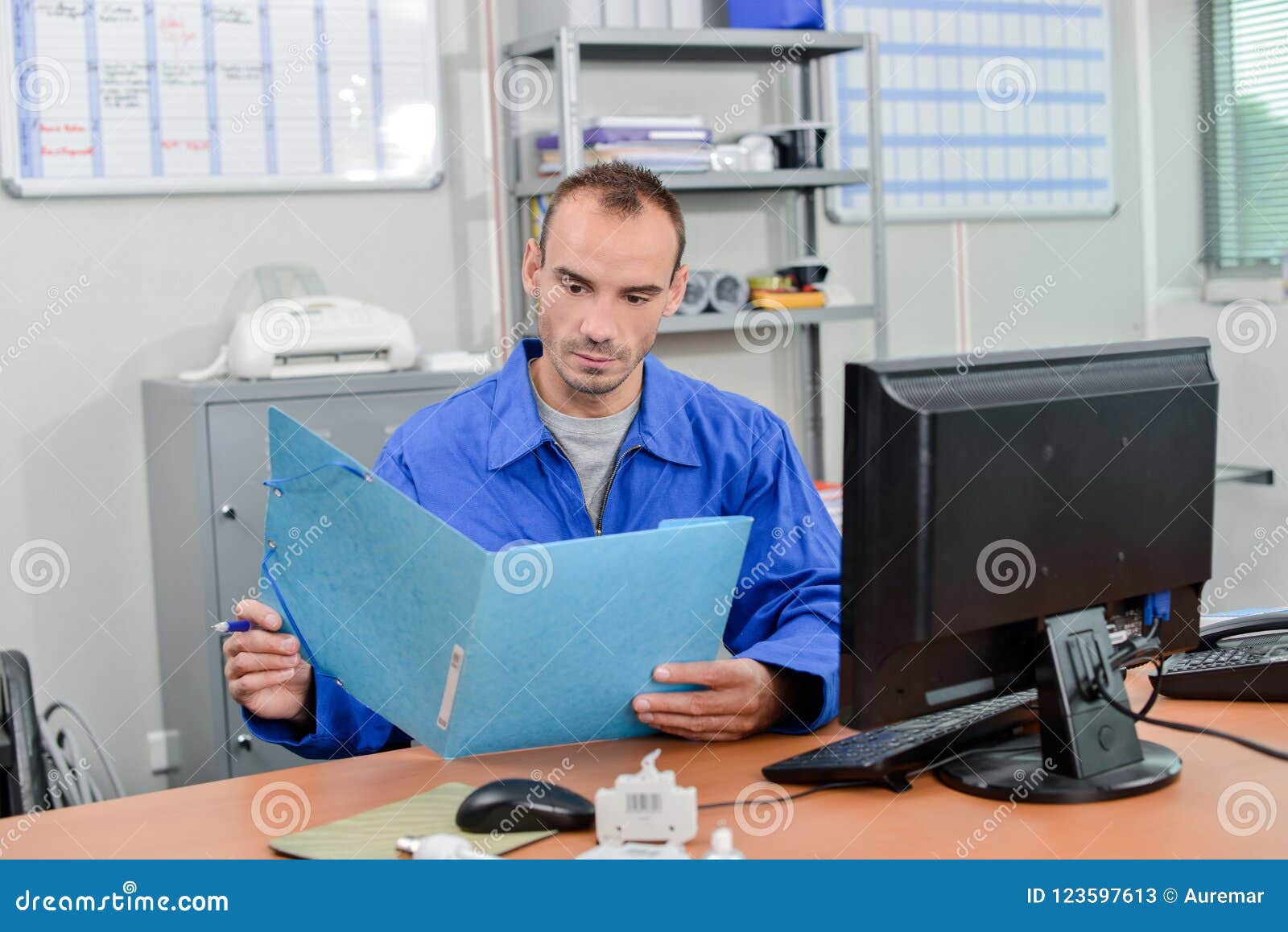 Reading in the office stock image. Image of analyze - 123597613