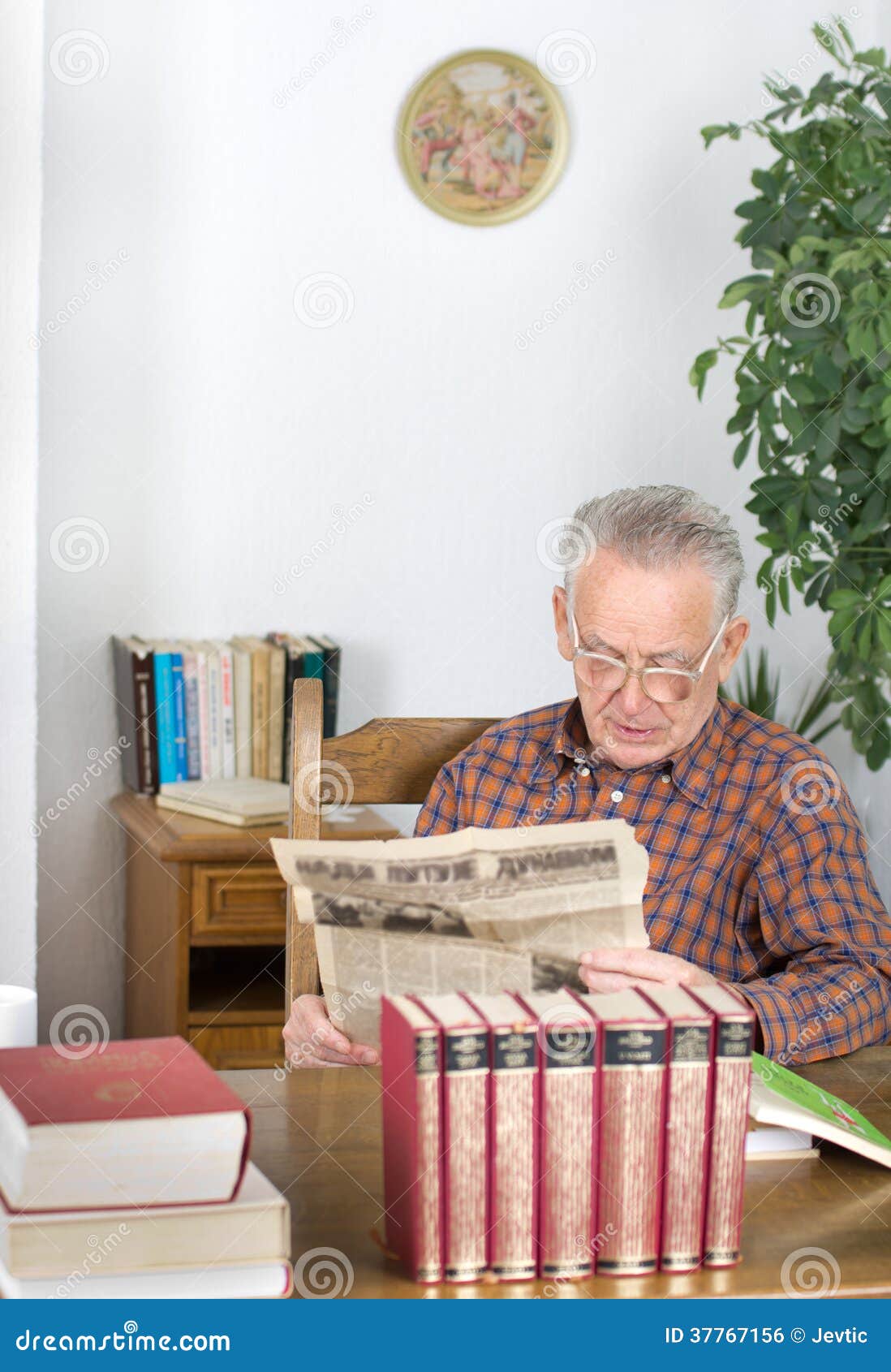 Reading old newspaper stock photo. Image of grandfather - 37767156
