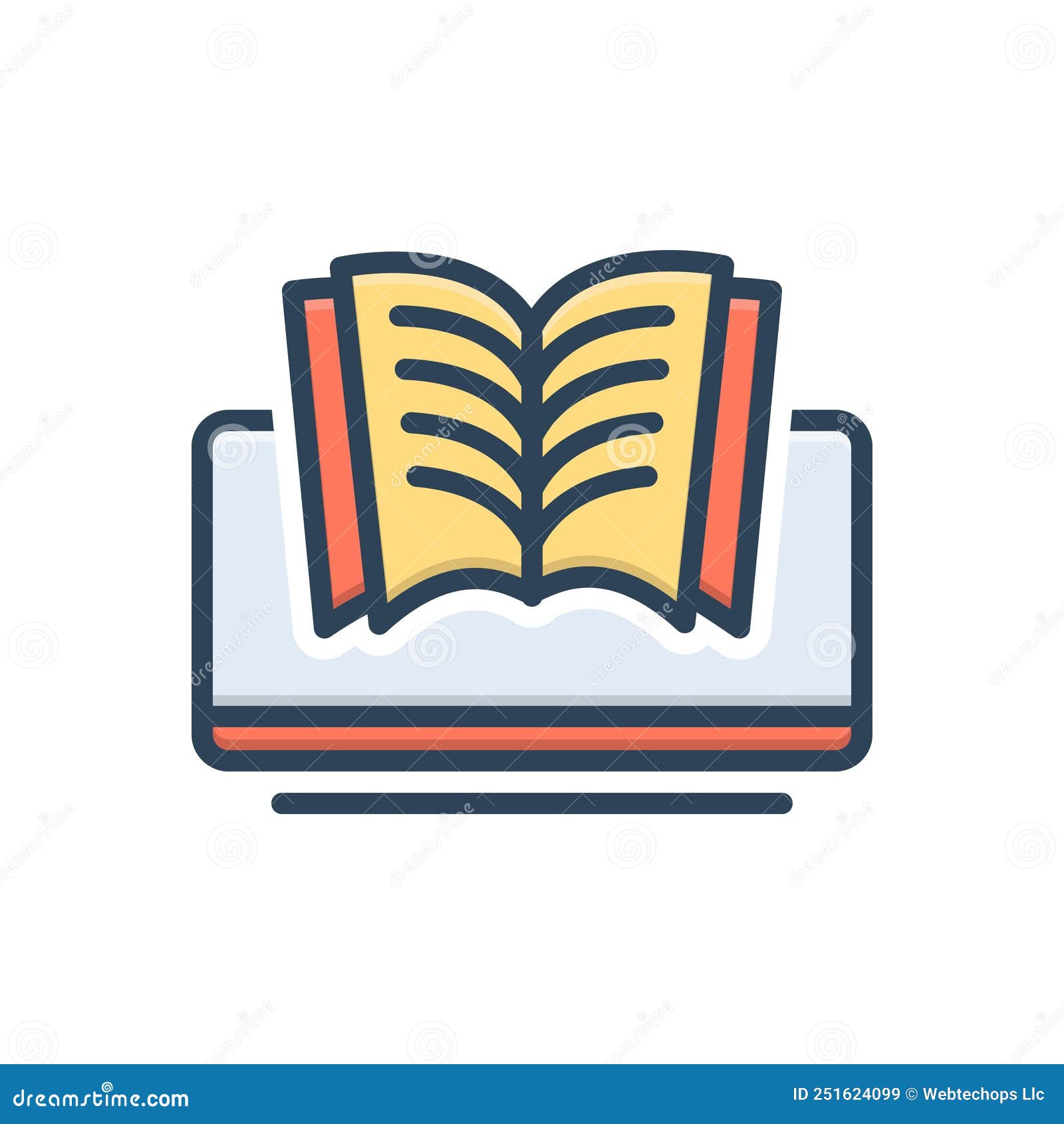 Color Illustration Icon for Reading Online, Reading and Education Stock ...