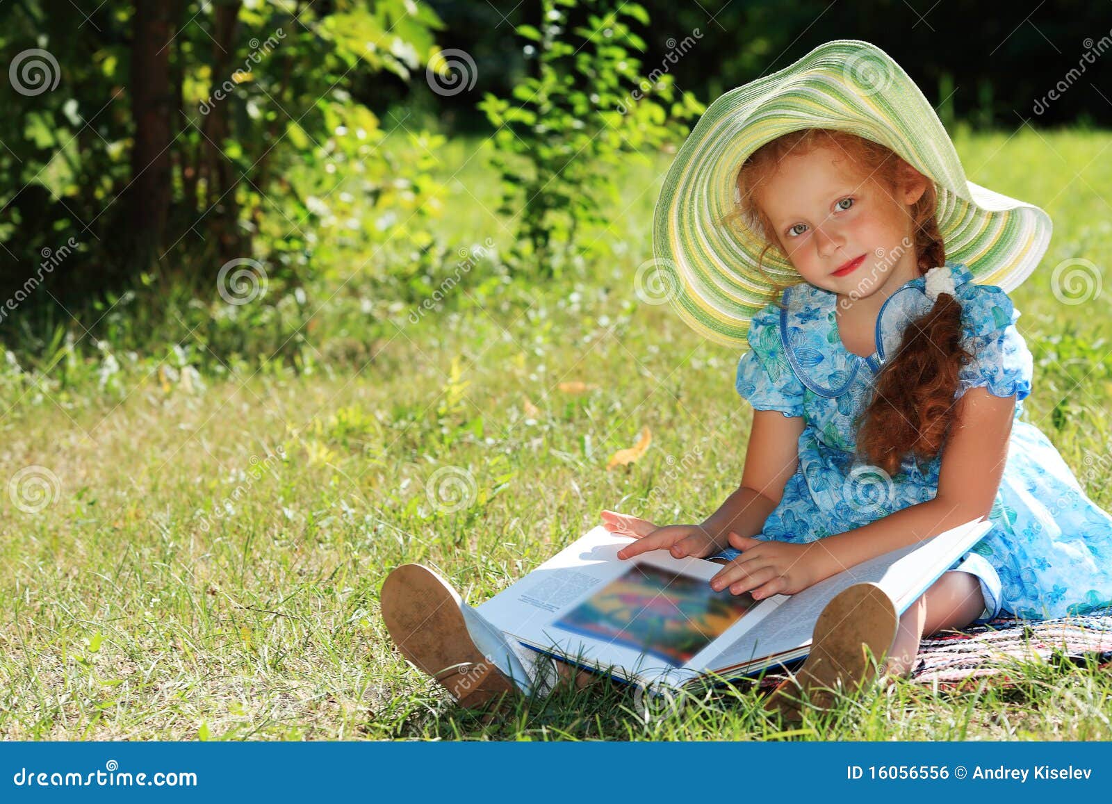 Reading outdoor stock photo. Image of child, lovely, green - 16056556