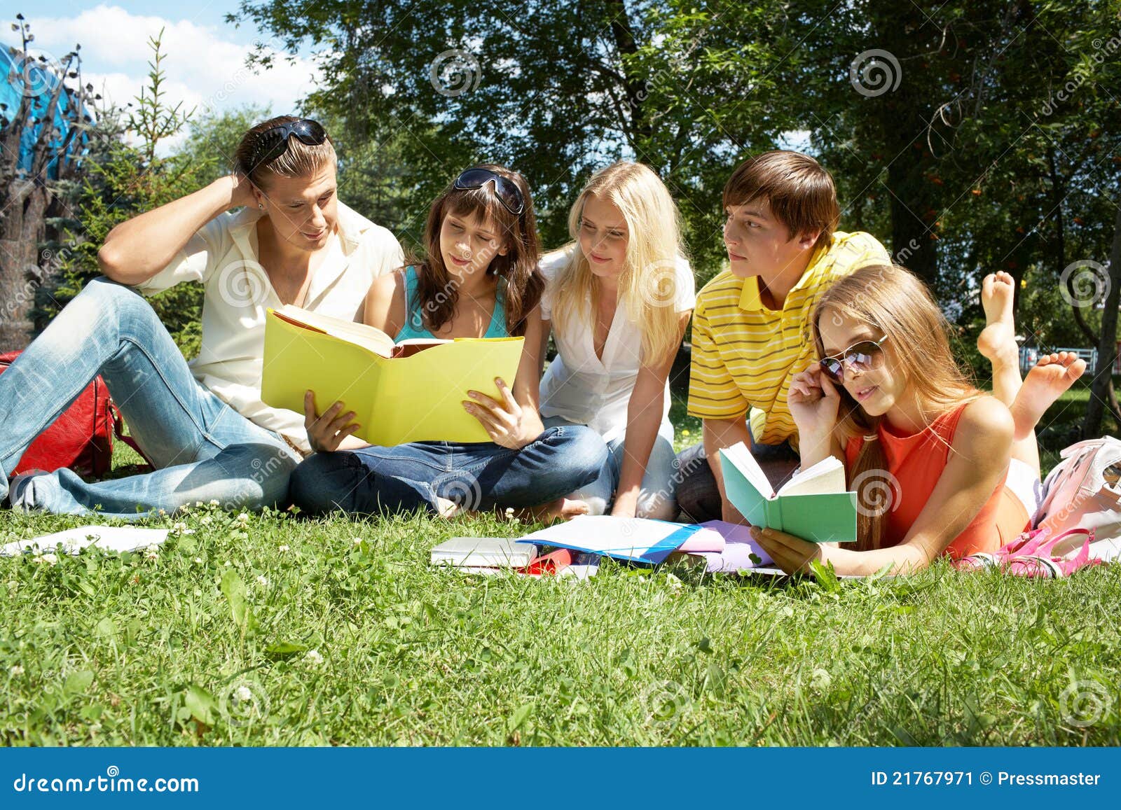 Reading outside stock image. Image of book, casual, interacting - 21767971