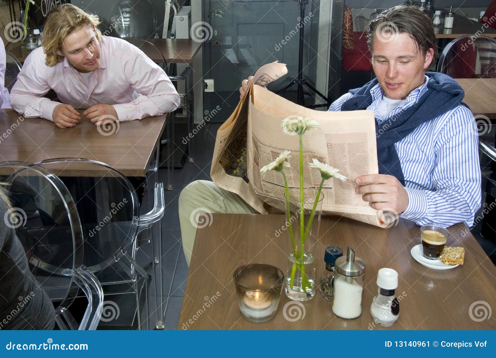 Reading the paper stock image. Image of cookie, folding - 13140961