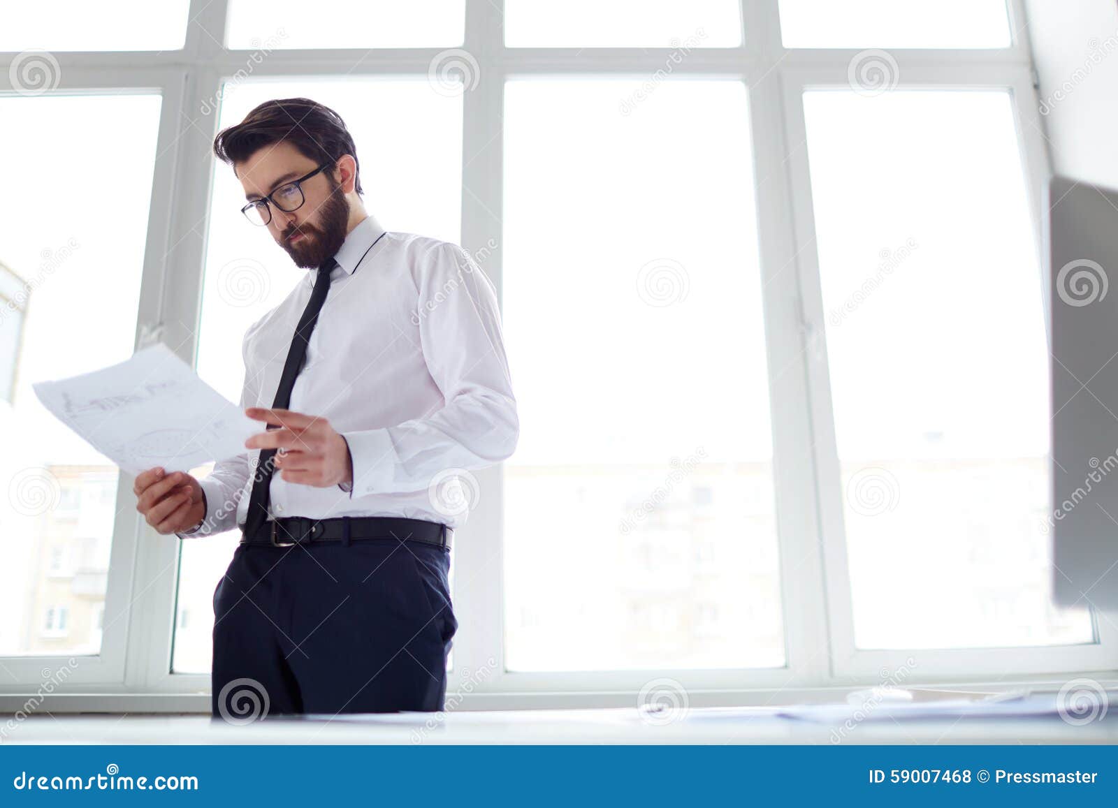 Reading paper stock photo. Image of masculine, male, formal - 59007468