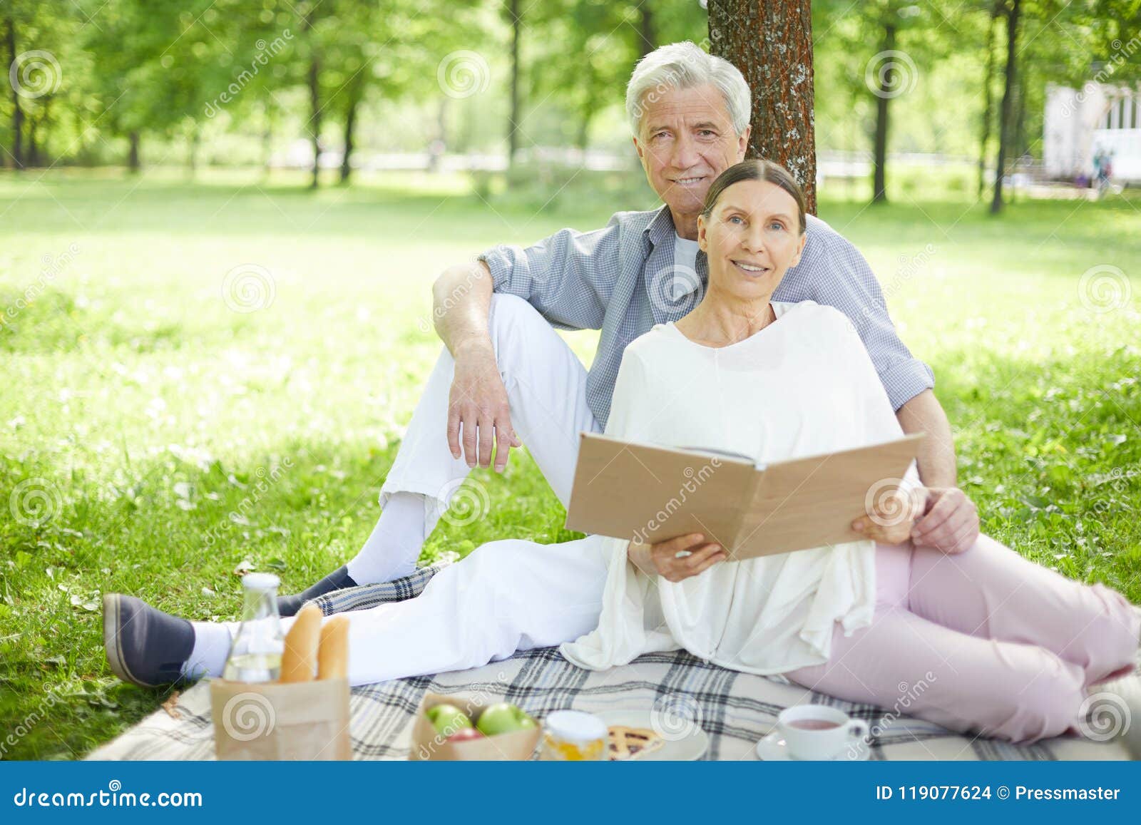 Reading at picnic stock photo. Image of love, amorous - 119077624