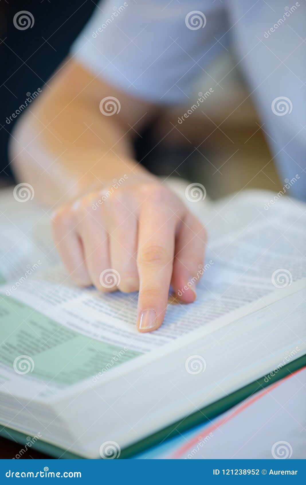 Reading the Precise Sentence Stock Photo - Image of script, develop ...