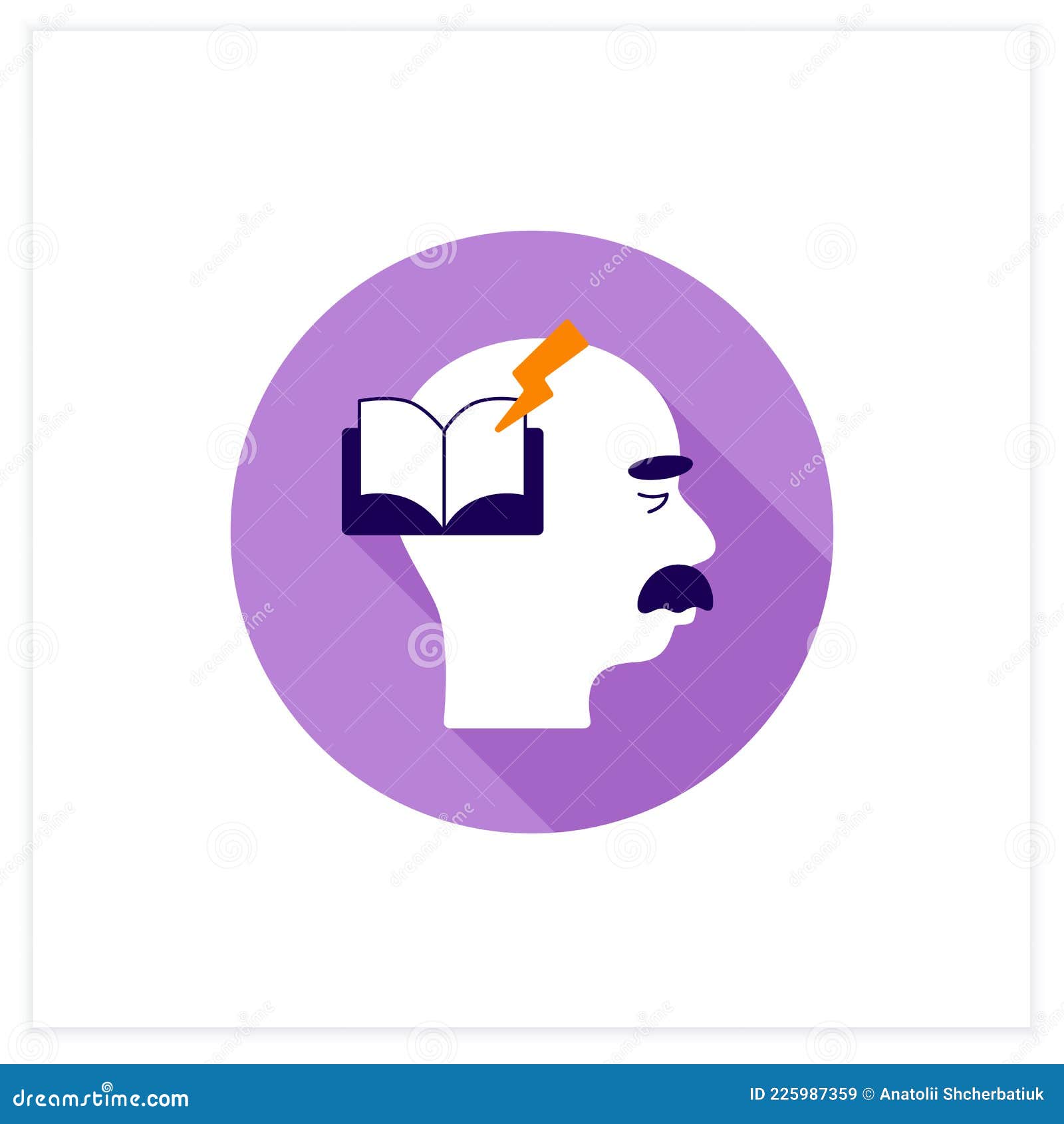 Reading problems flat icon stock vector. Illustration of disease ...