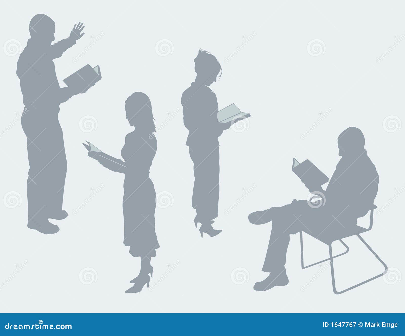 Reading Profiles Outlines Vector Stock Vector - Illustration of head ...