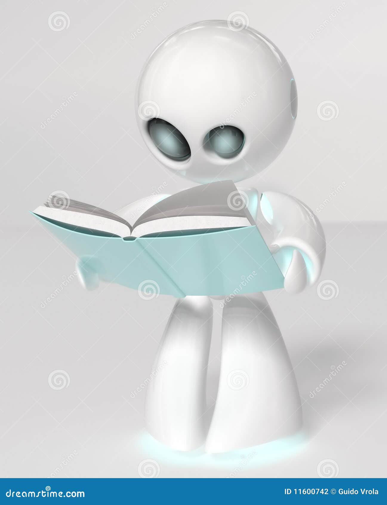 Reading robot stock illustration. Illustration of information - 11600742