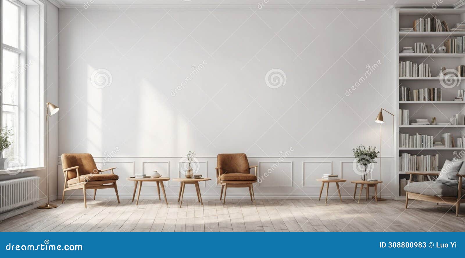 Reading room interior stock illustration. Illustration of mockup ...