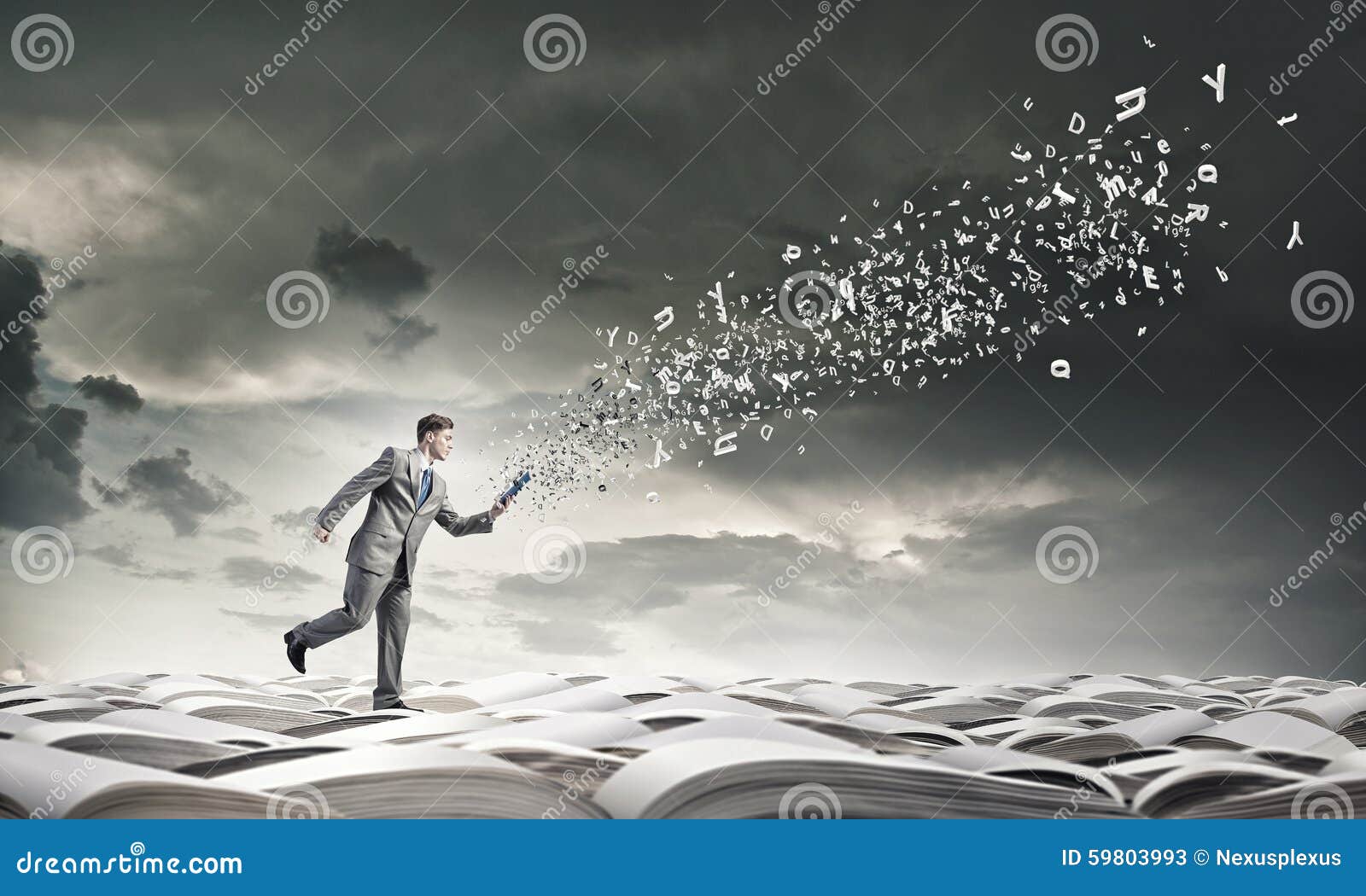 Reading on the run stock image. Image of book, literacy - 59803993