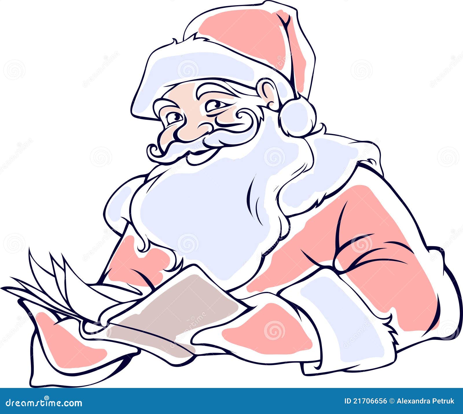 Reading Santa stock vector. Illustration of christmas - 21706656
