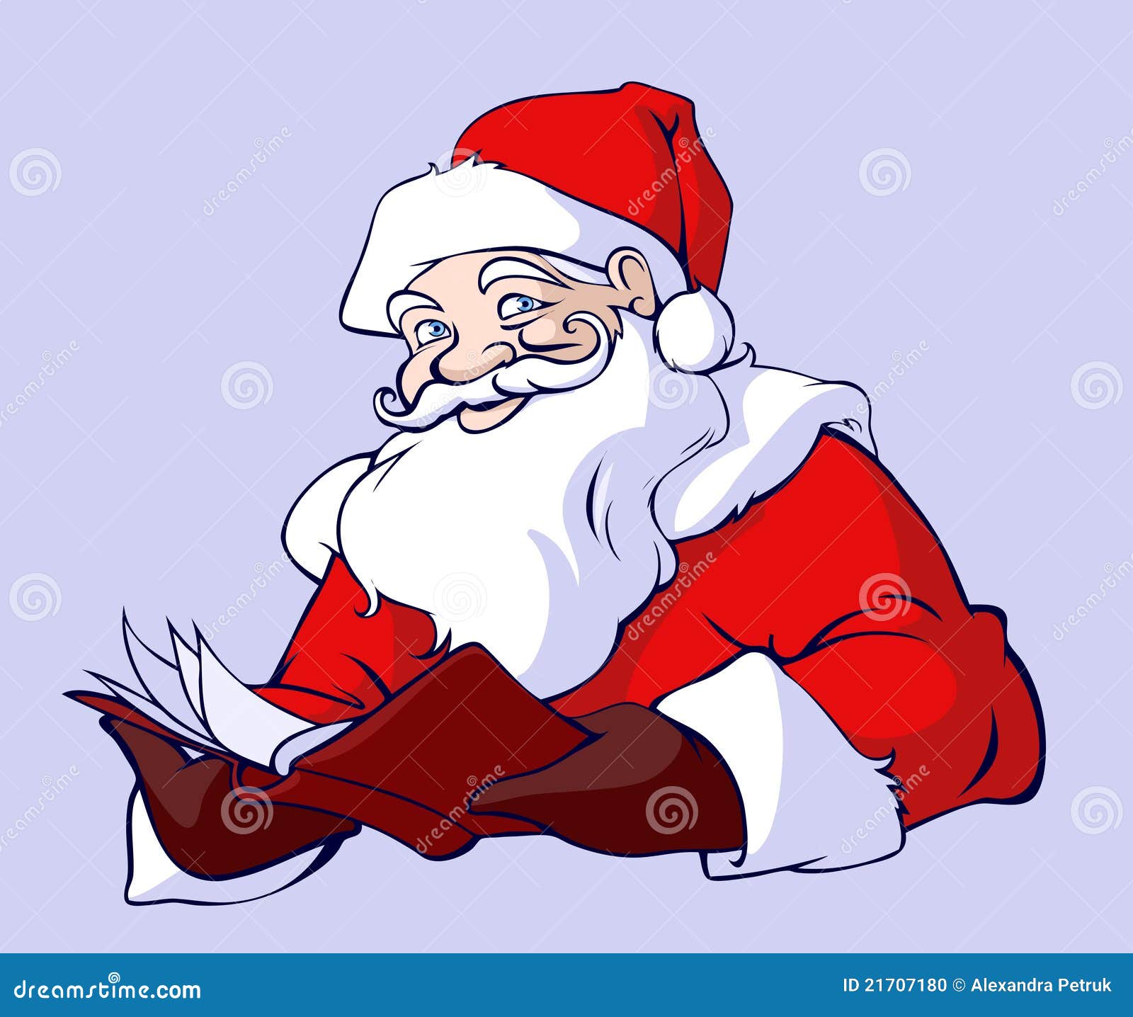 Reading Santa stock vector. Illustration of congratulation - 21707180