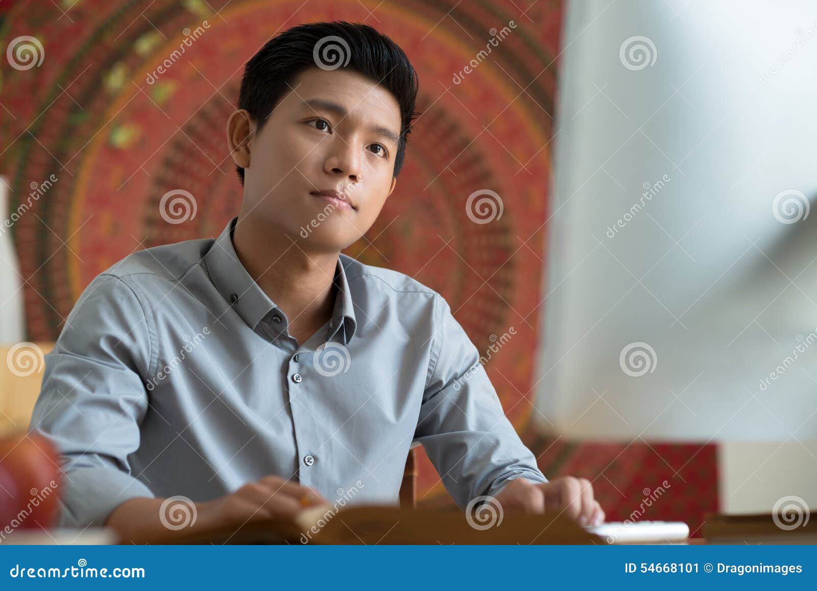 Reading from the screen stock image. Image of programming - 54668101