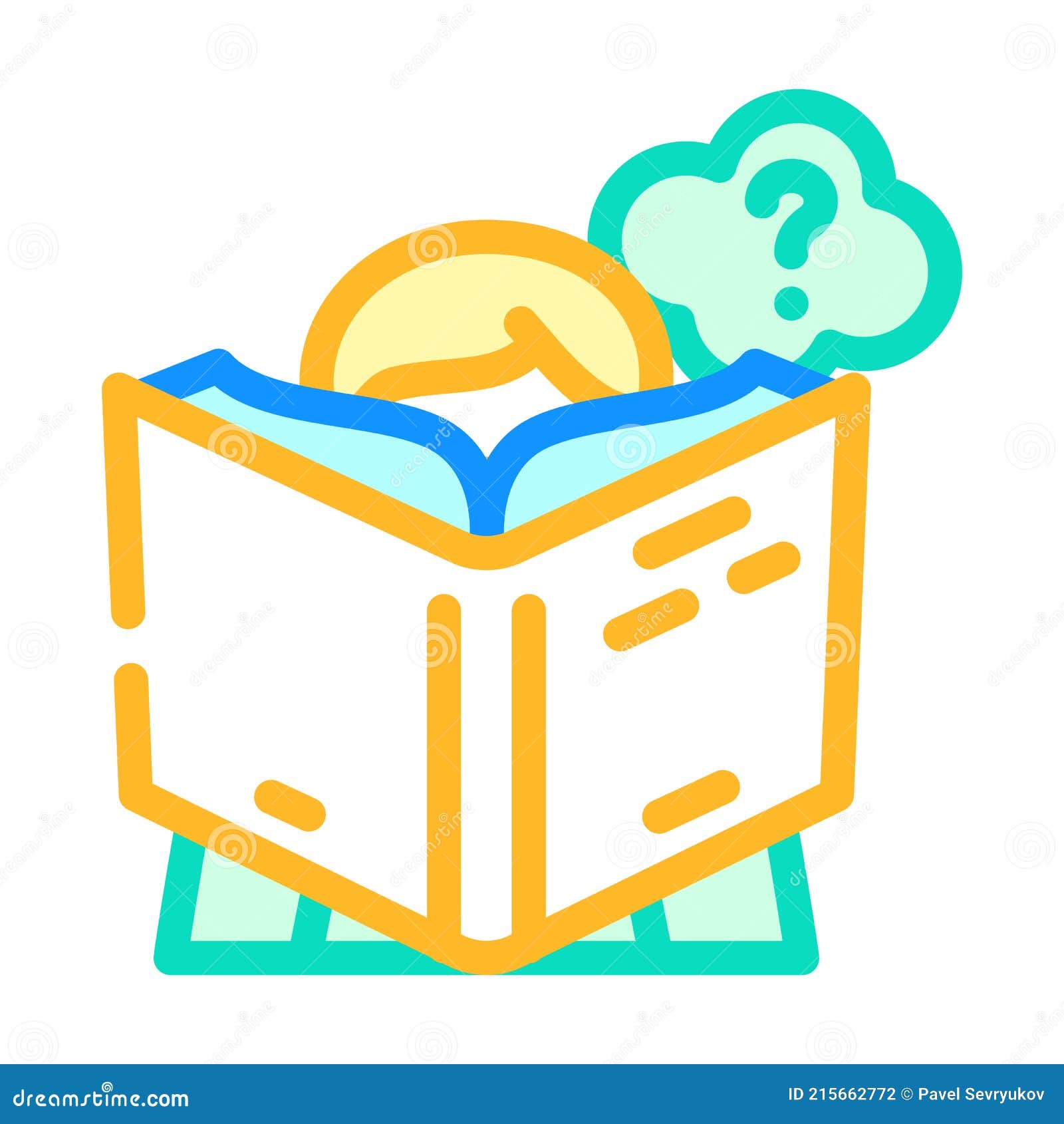 Reading Self Study Color Icon Vector Illustration Stock Vector ...