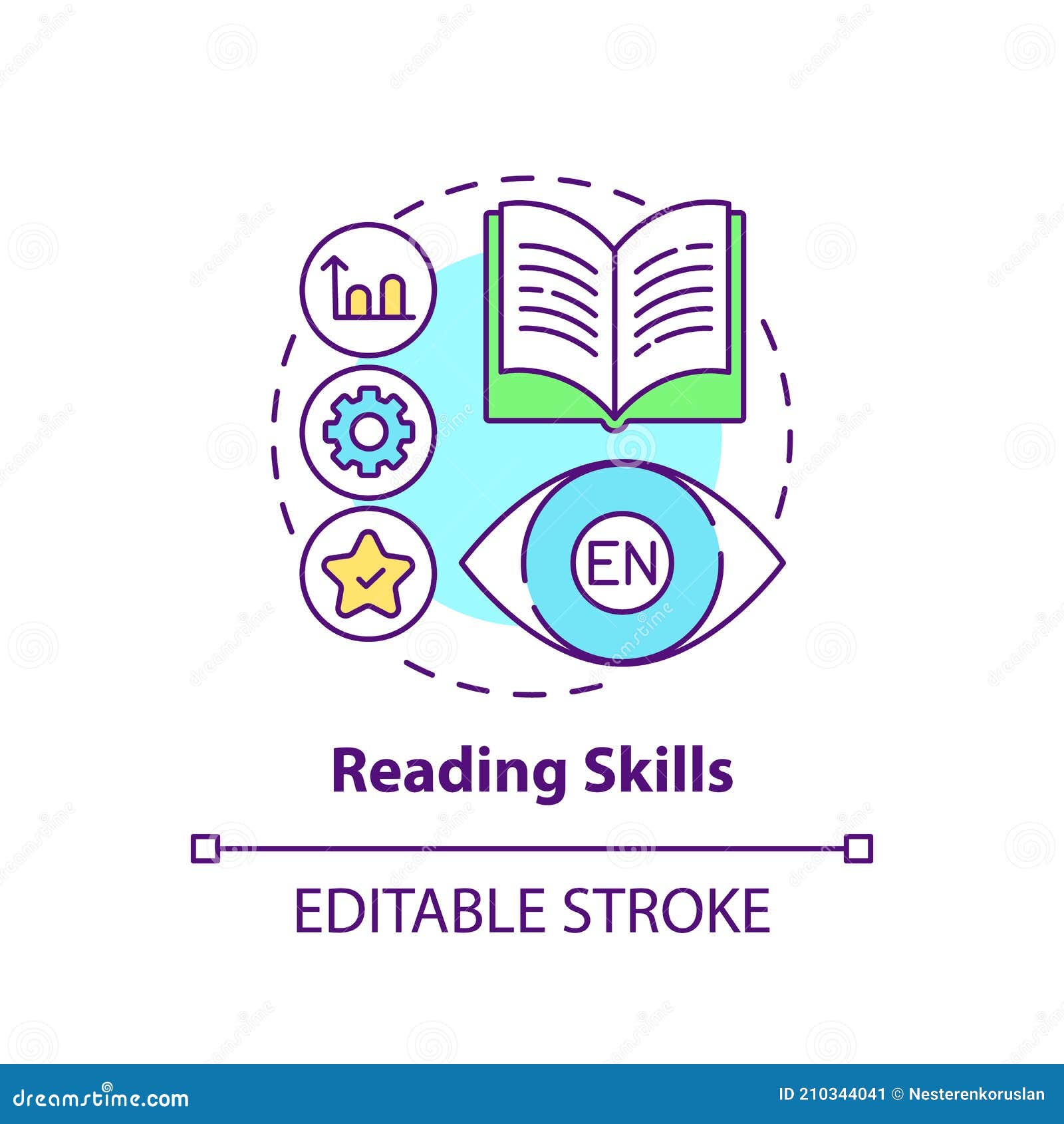 Reading Skills Concept Icon Stock Vector - Illustration of knowledge ...